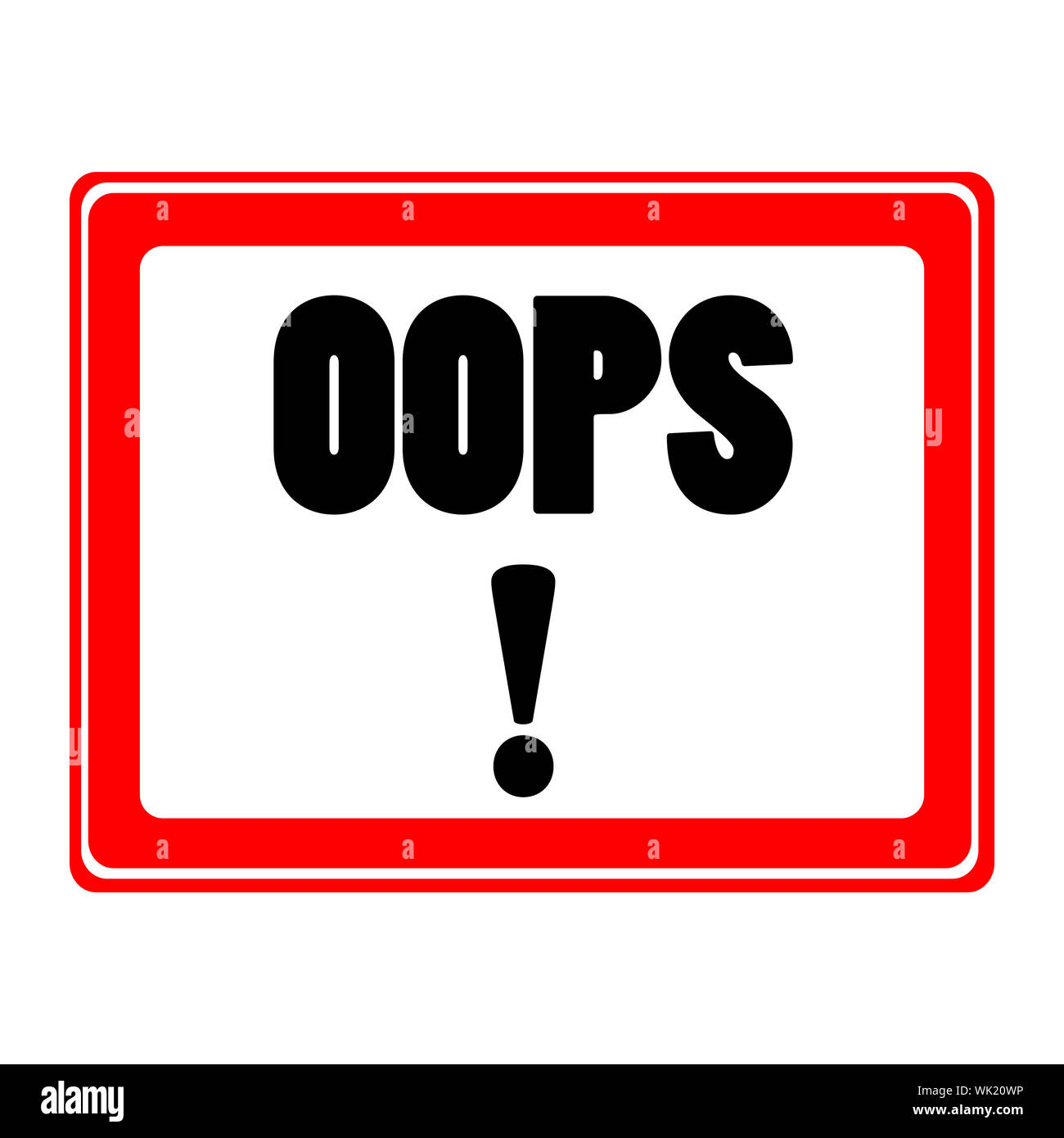 illustration of oops icon on isolated background Stock Photo - Alamy