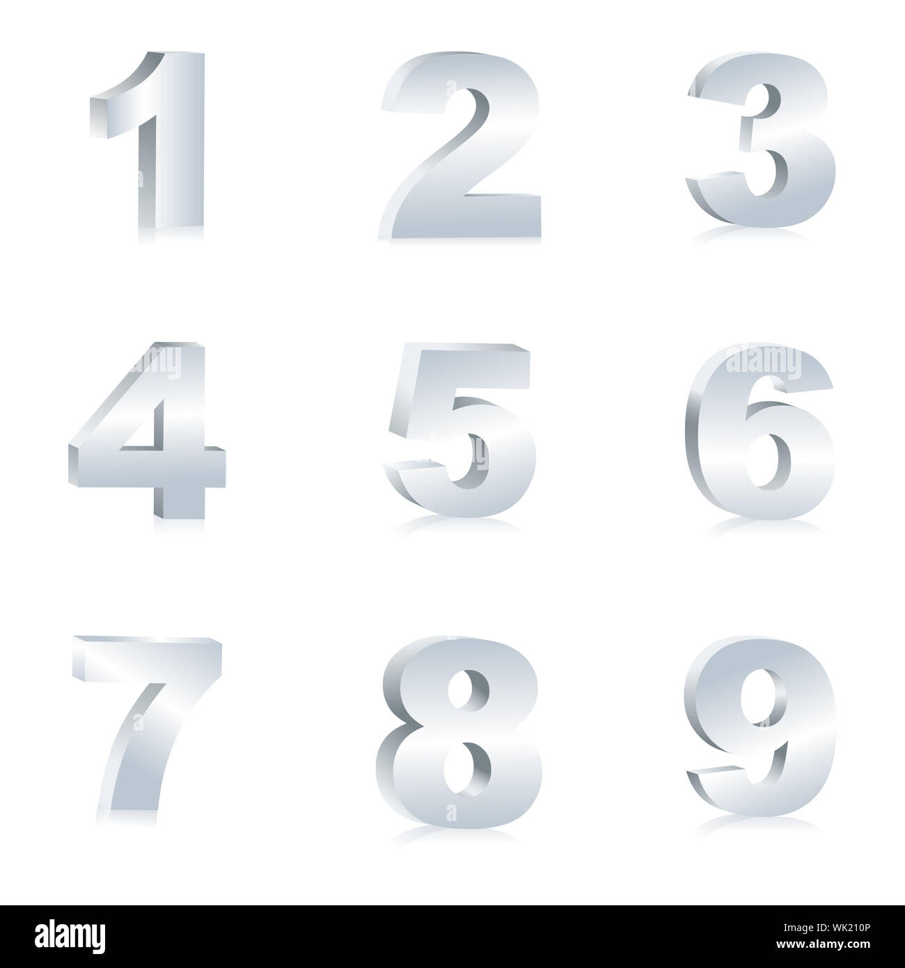 illustration of collection of numbers on isolated background Stock ...