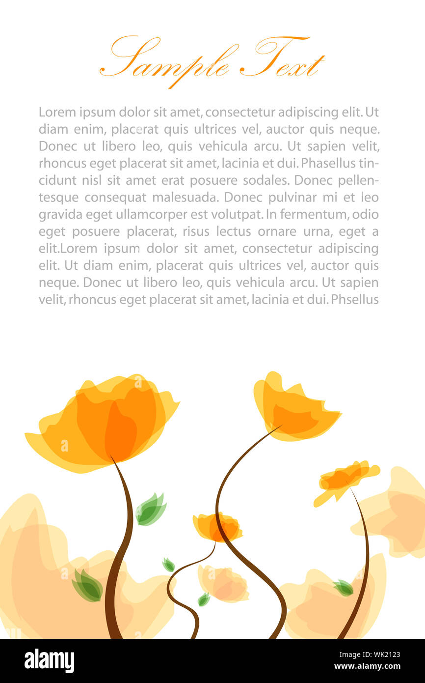 illustration of text template with floral background Stock Photo - Alamy