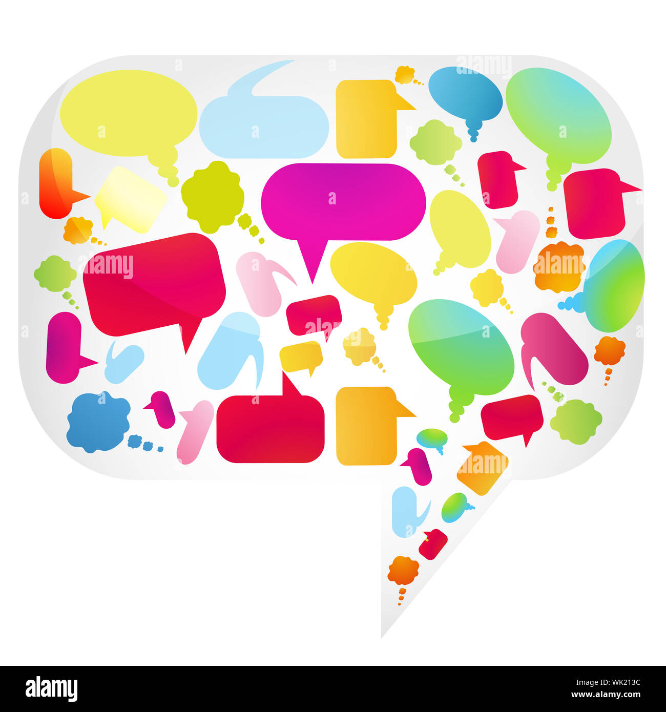 illustration of large speech bubble formed by different speech bubbles ...