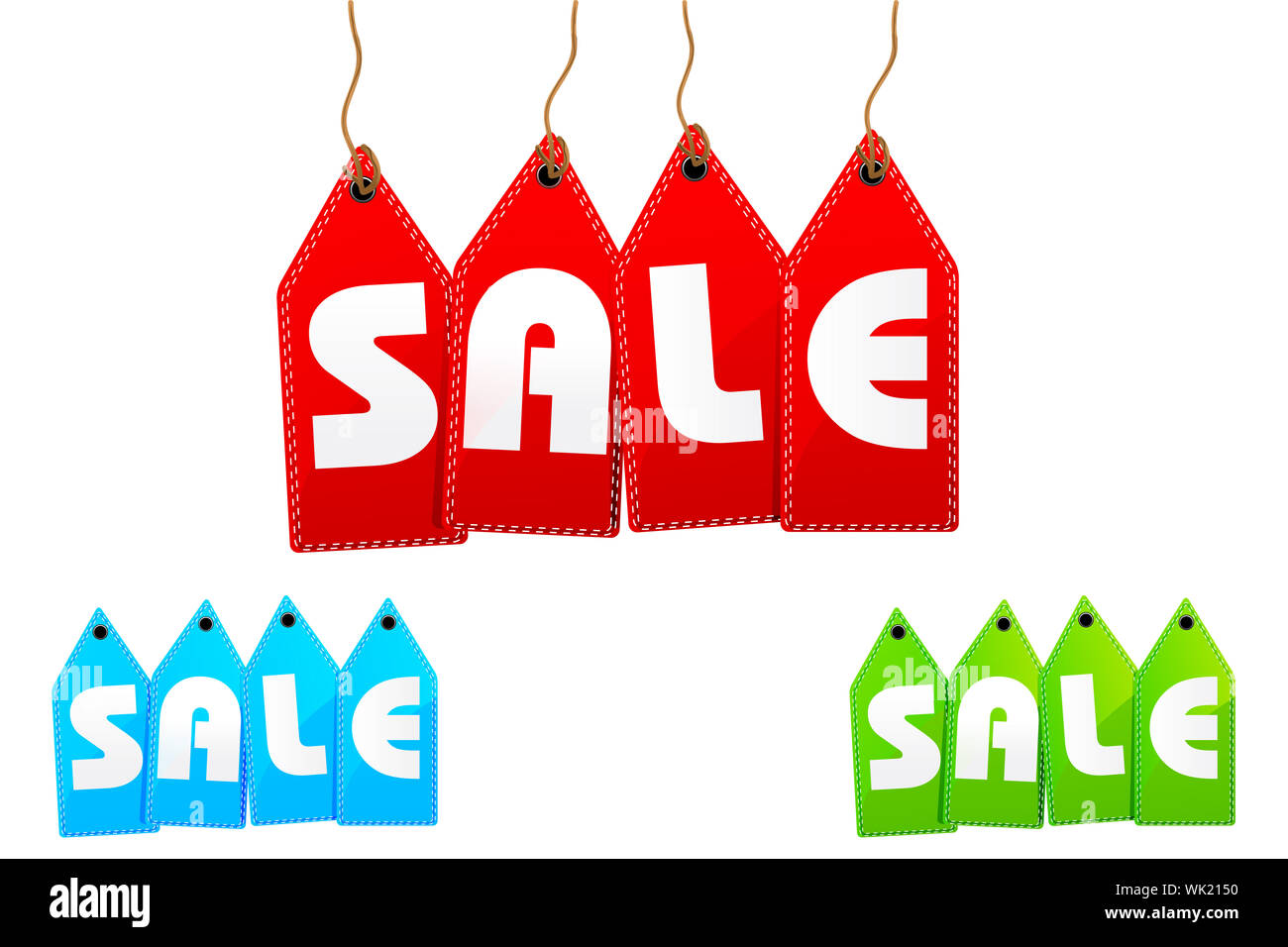 illustration of set of colorful sale tags Stock Photo - Alamy