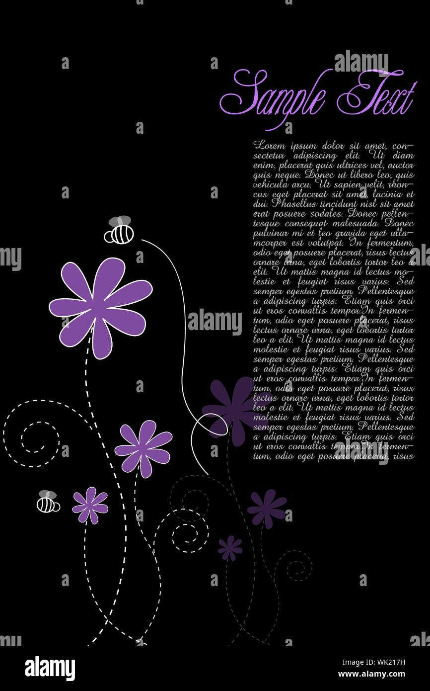illustration of sample text on floral background Stock Photo - Alamy