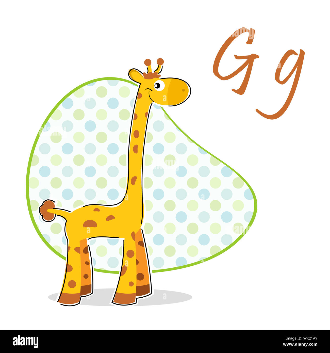 illustration of g for giraffe on isolated background Stock Photo - Alamy