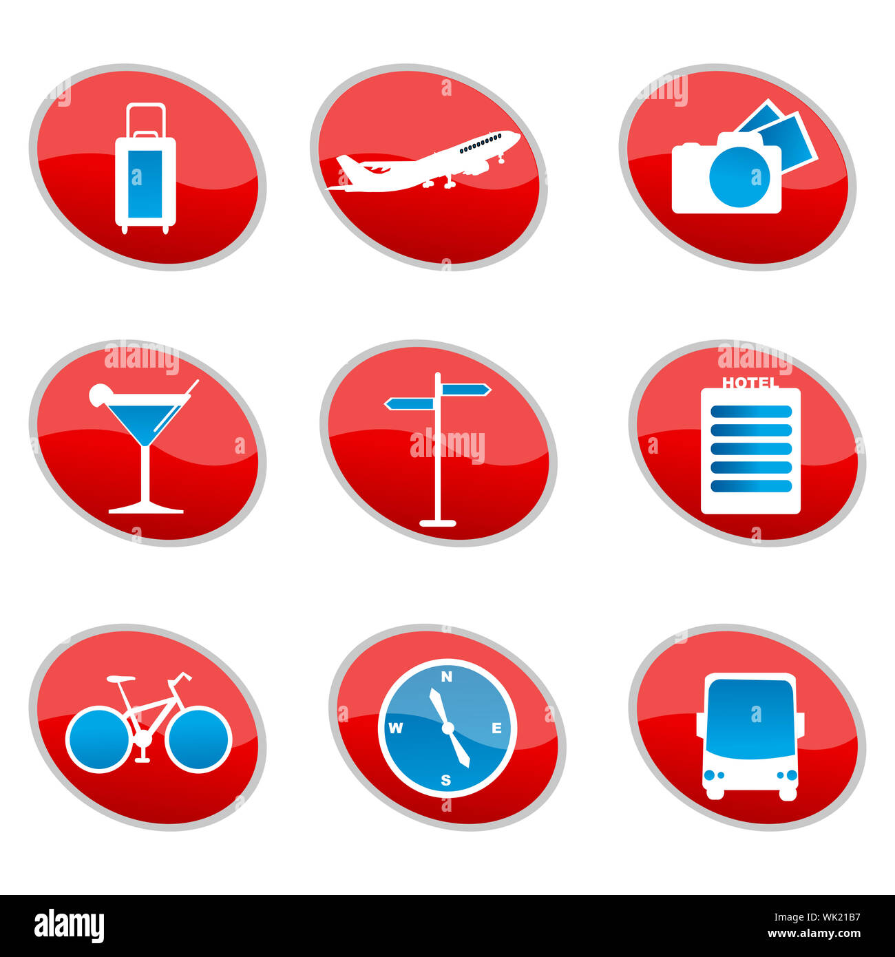 Camera travel set icons Cut Out Stock Images & Pictures - Alamy