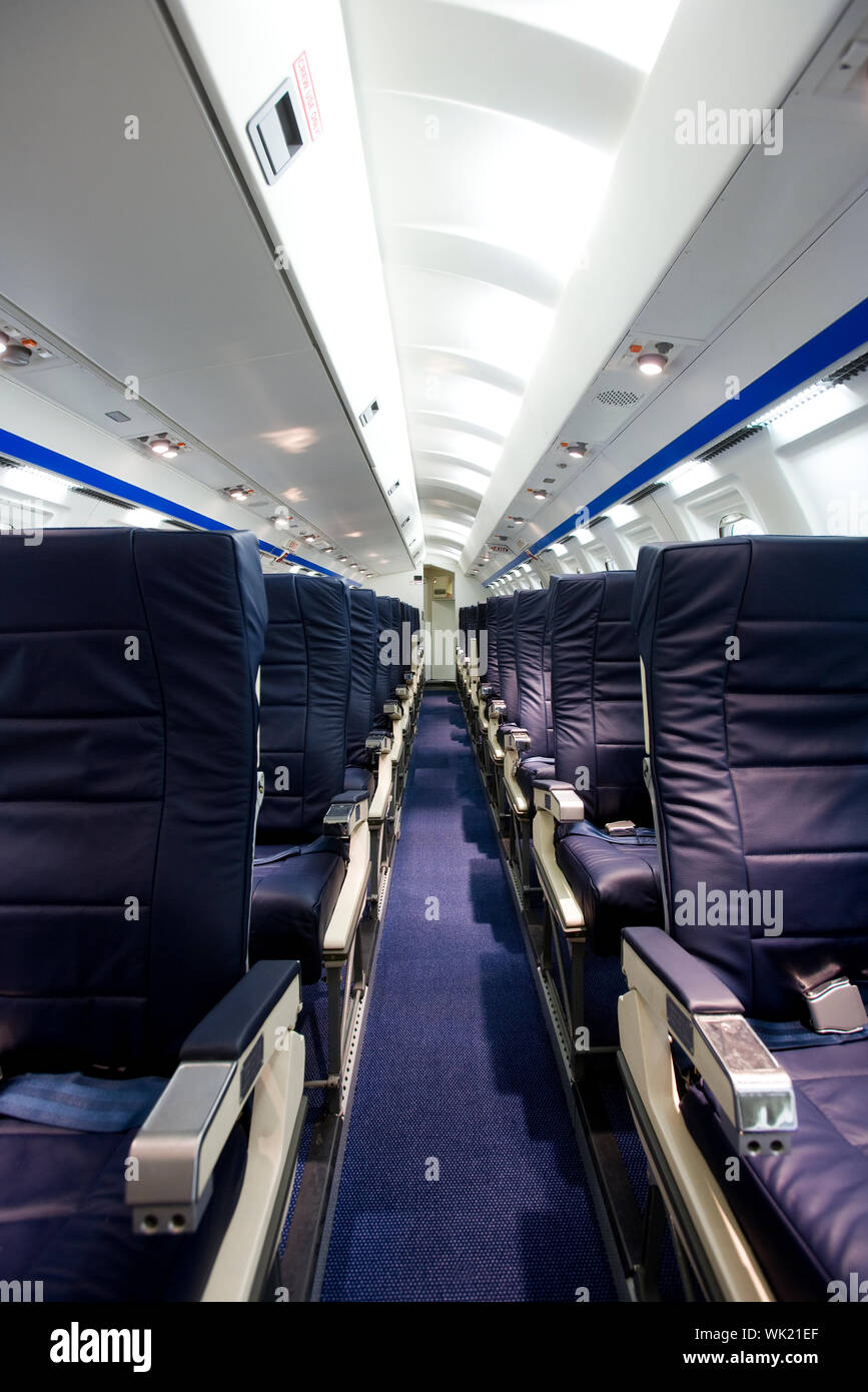 Interior of an airplane without people Stock Photo - Alamy