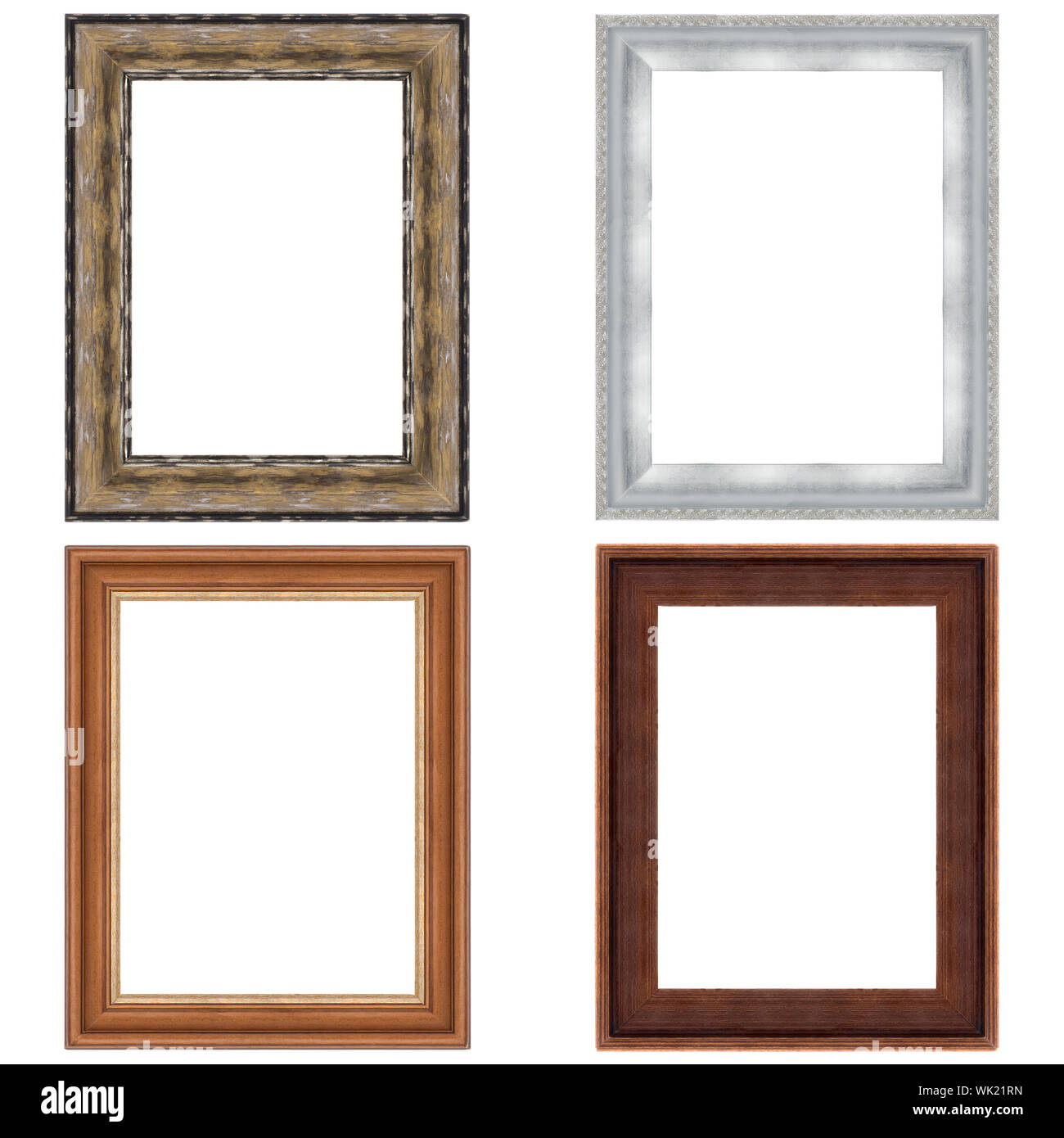 Four picture frames isolated on white background Stock Photo - Alamy