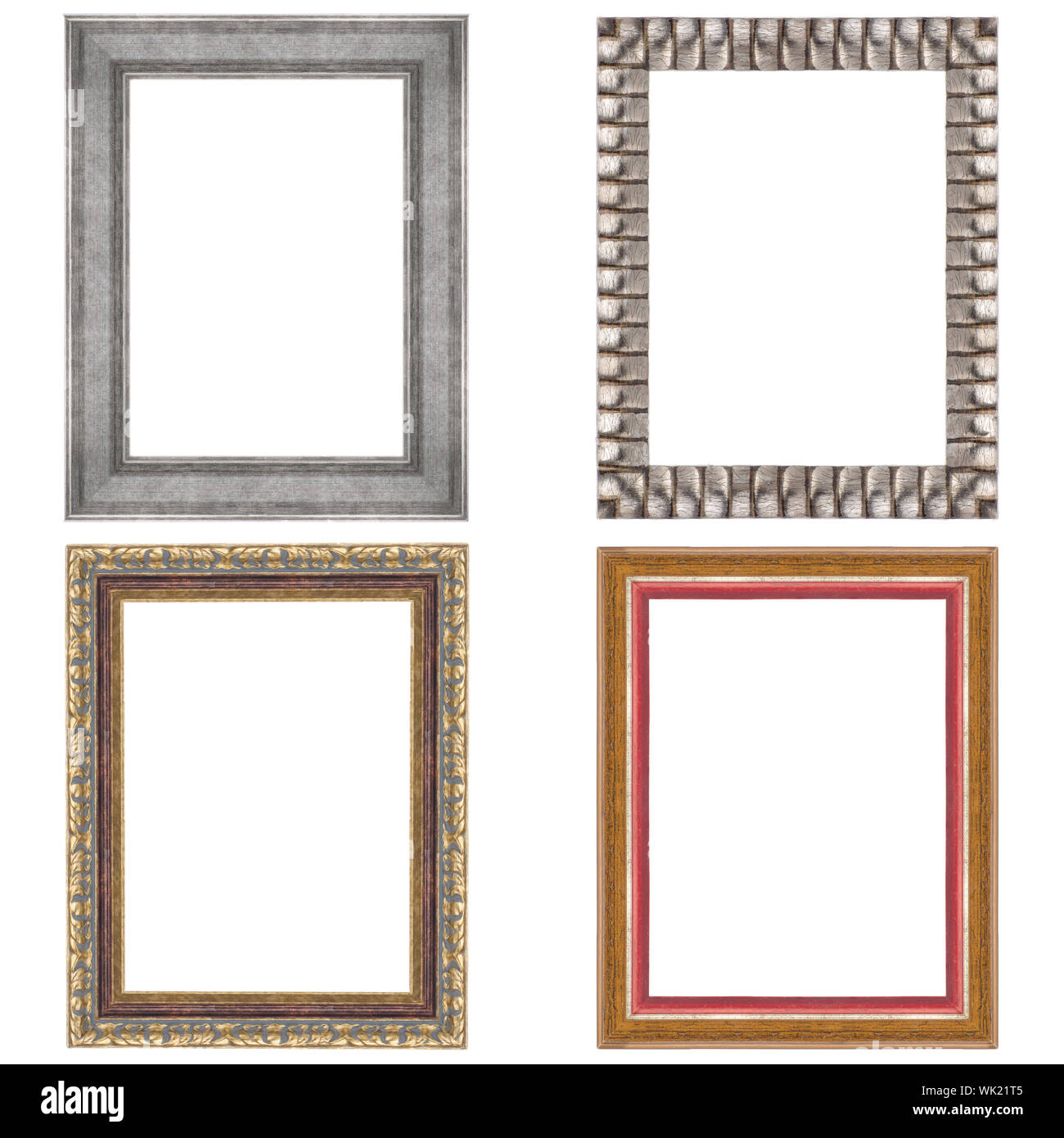 Four picture frames isolated on white background Stock Photo - Alamy