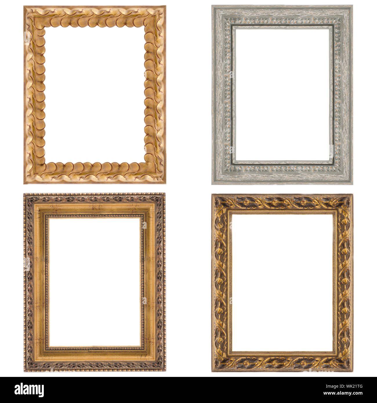 Four picture frames isolated on white background Stock Photo - Alamy