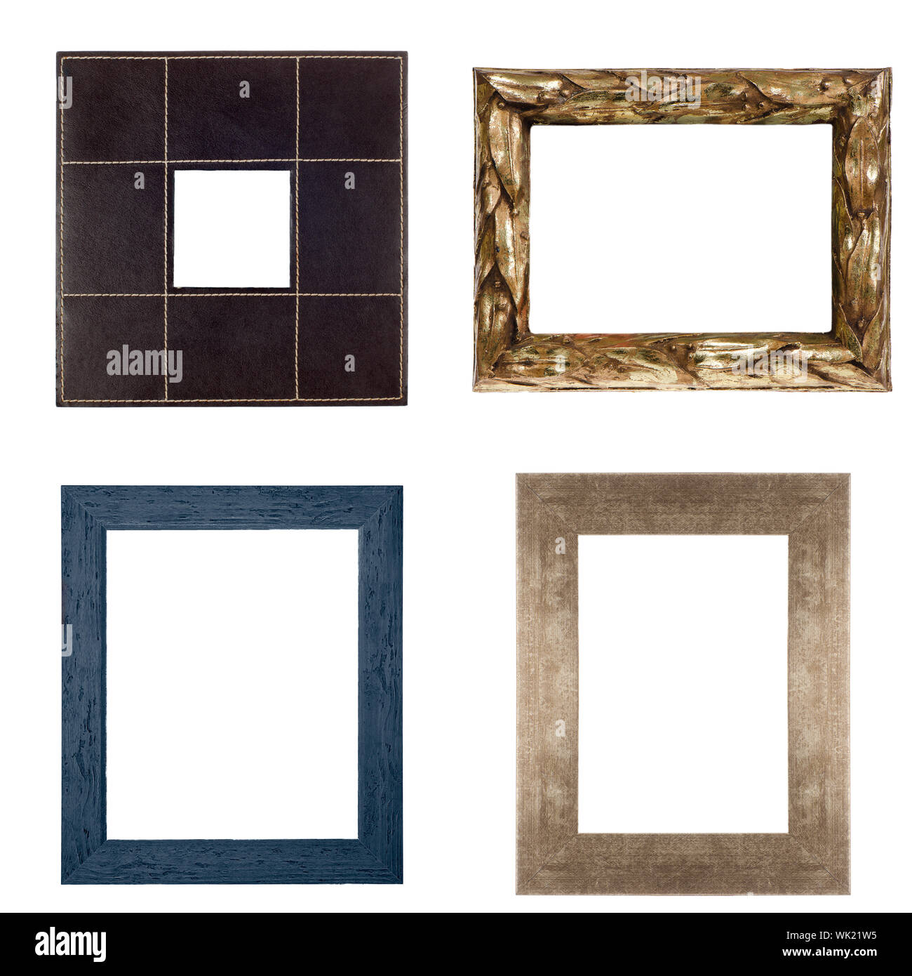 Four picture frames isolated on white background Stock Photo - Alamy