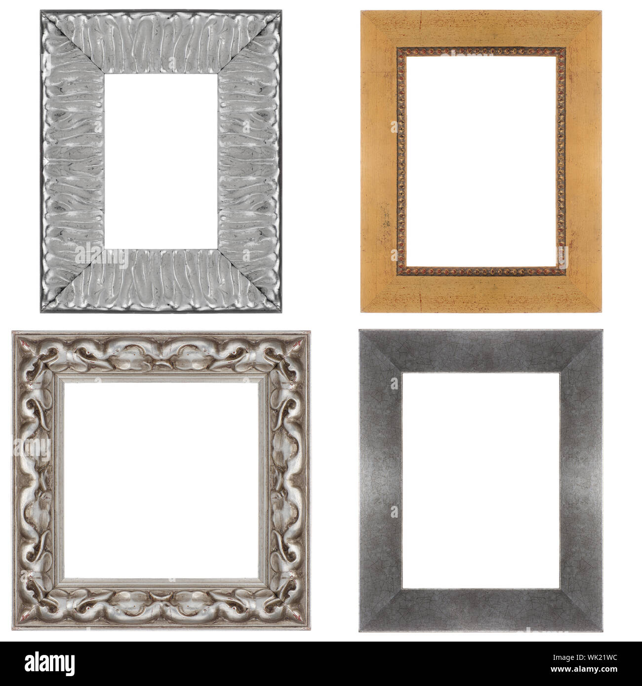 Four picture frames isolated on white background Stock Photo - Alamy