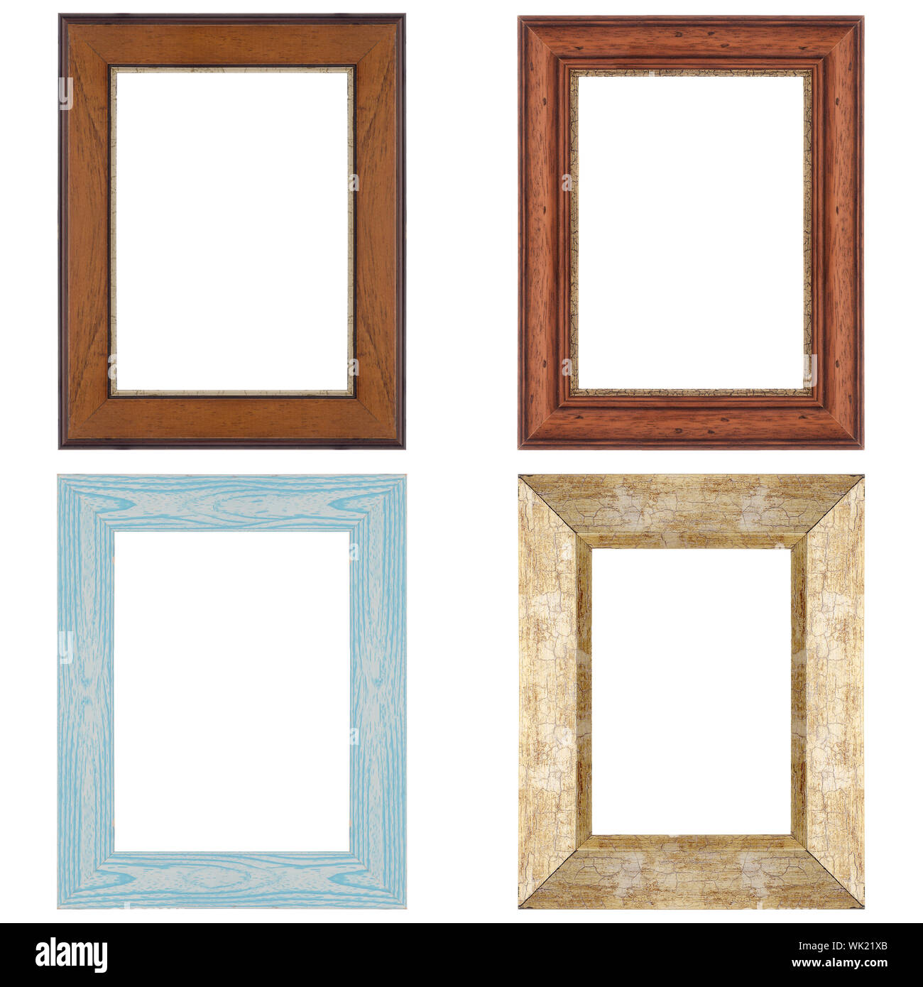 Four picture frames isolated on white background Stock Photo - Alamy
