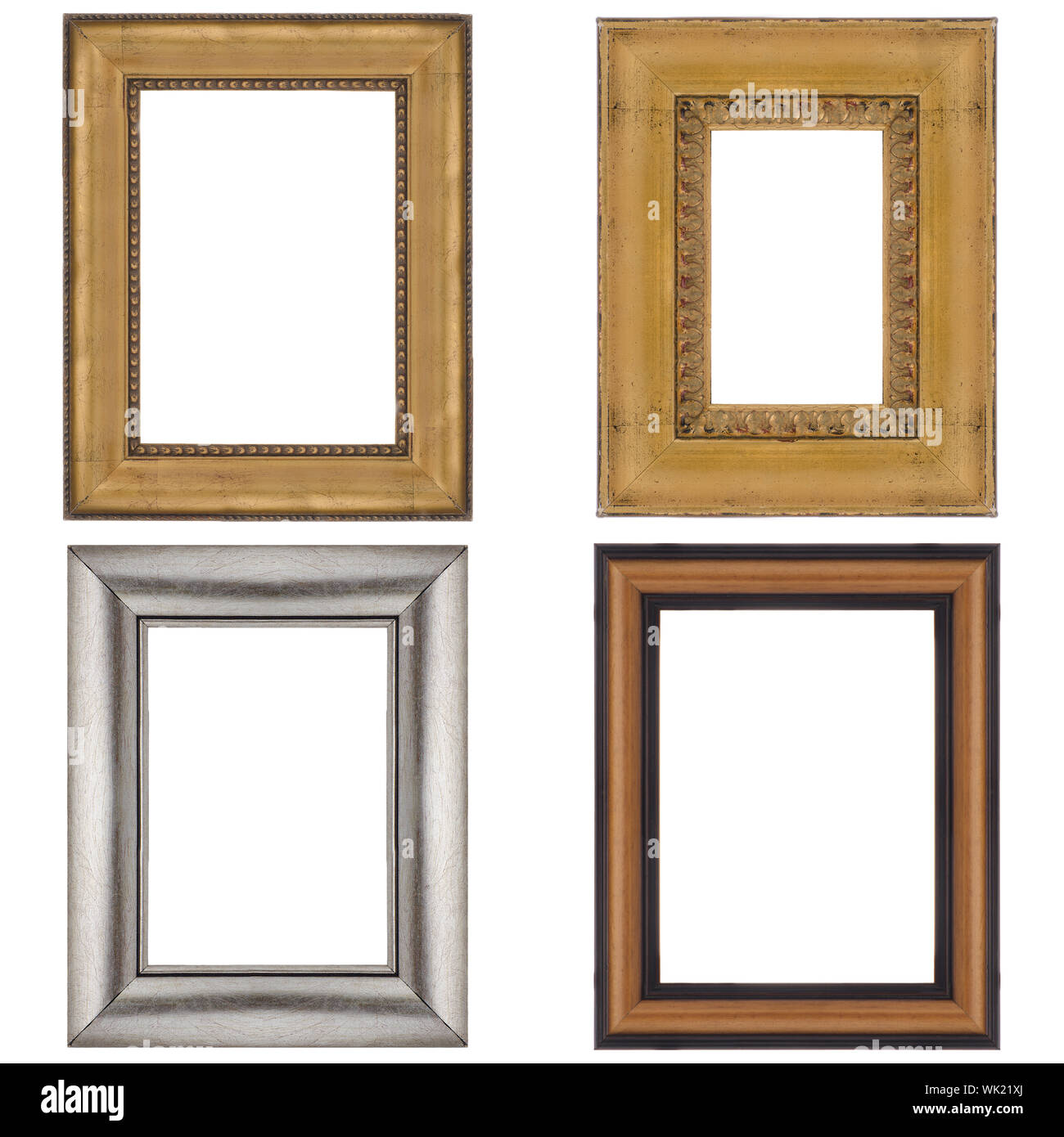 Four picture frames isolated on white background Stock Photo - Alamy