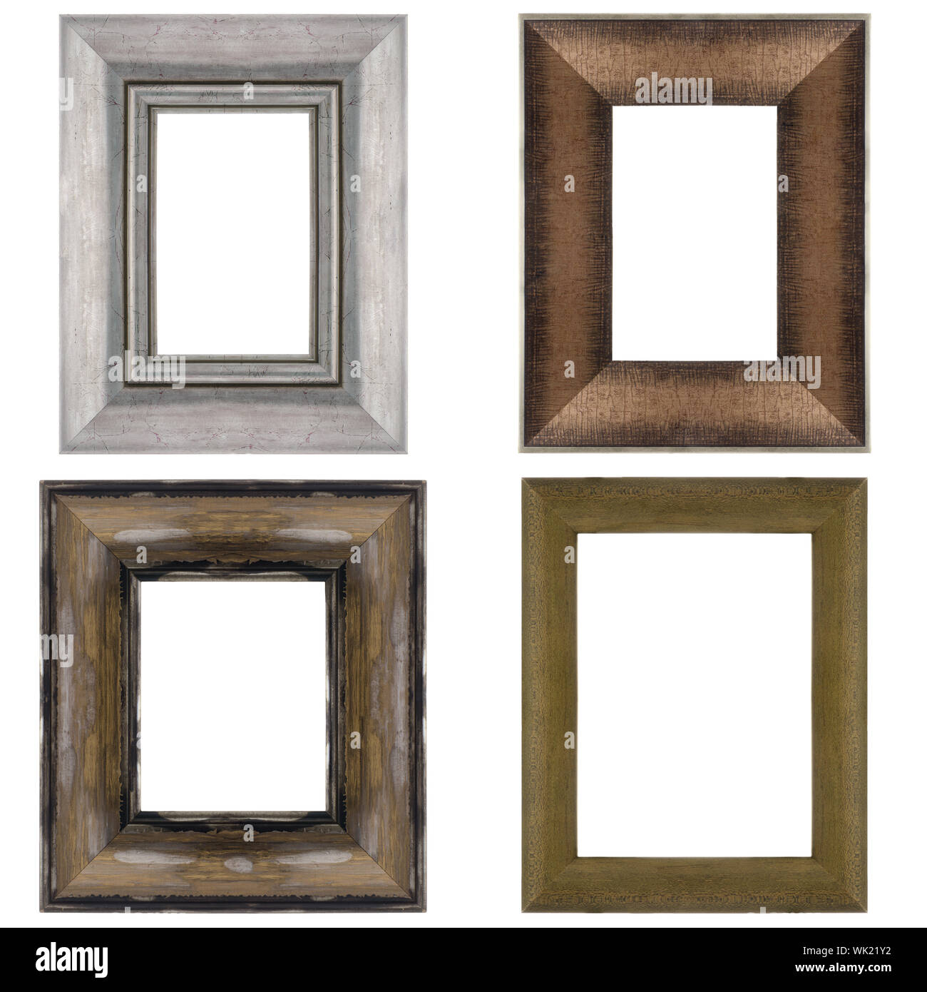 Four picture frames isolated on white background Stock Photo - Alamy