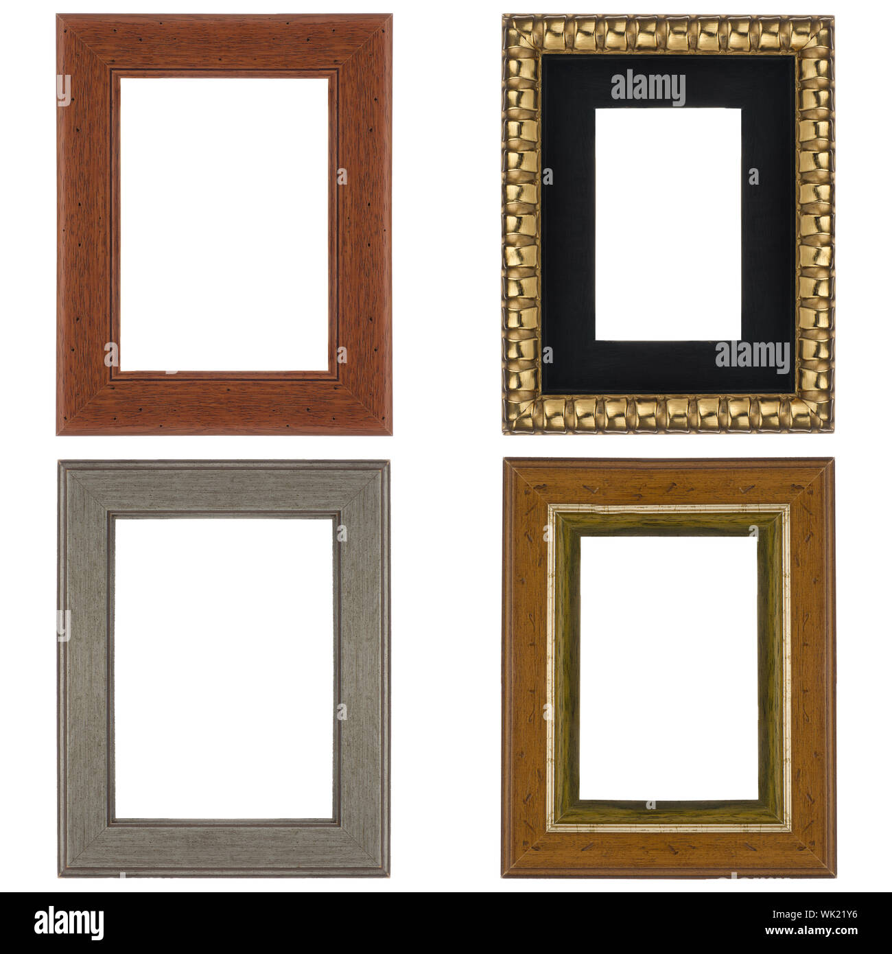 Four picture frames isolated on white background Stock Photo - Alamy