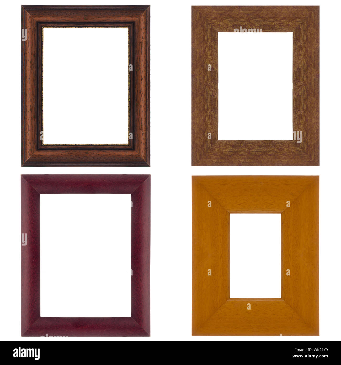 Four picture frames isolated on white background Stock Photo - Alamy