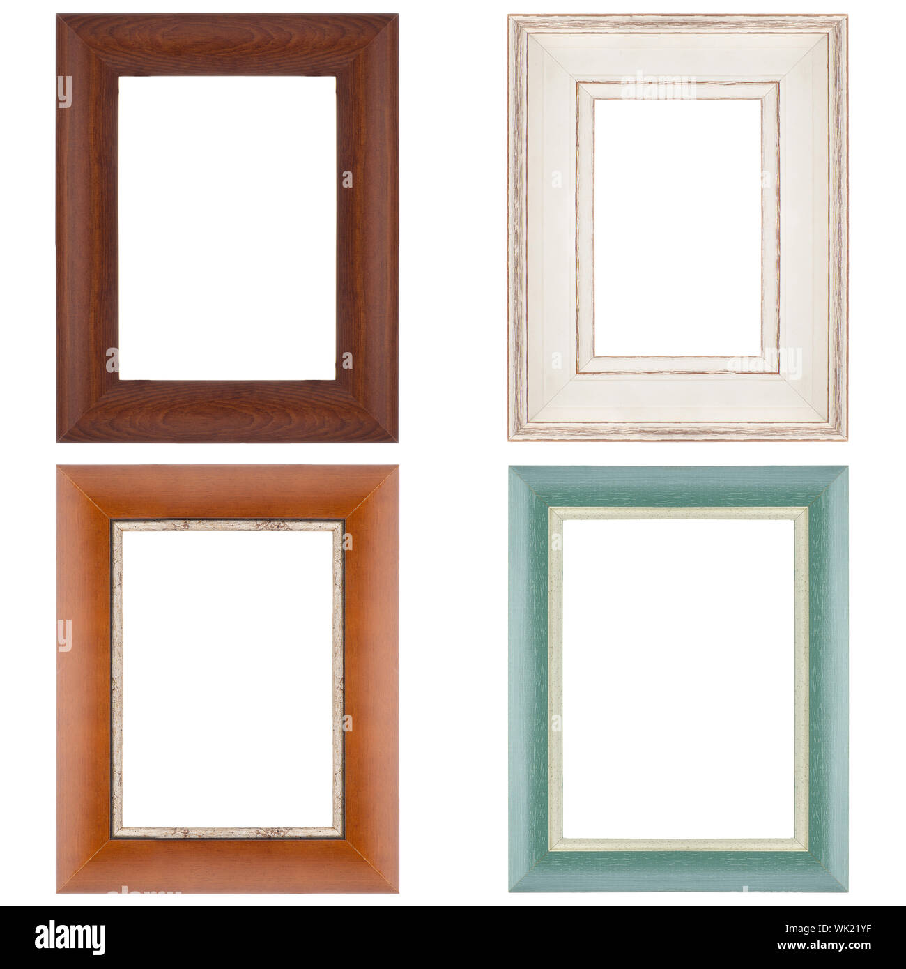 Four picture frames isolated on white background Stock Photo - Alamy