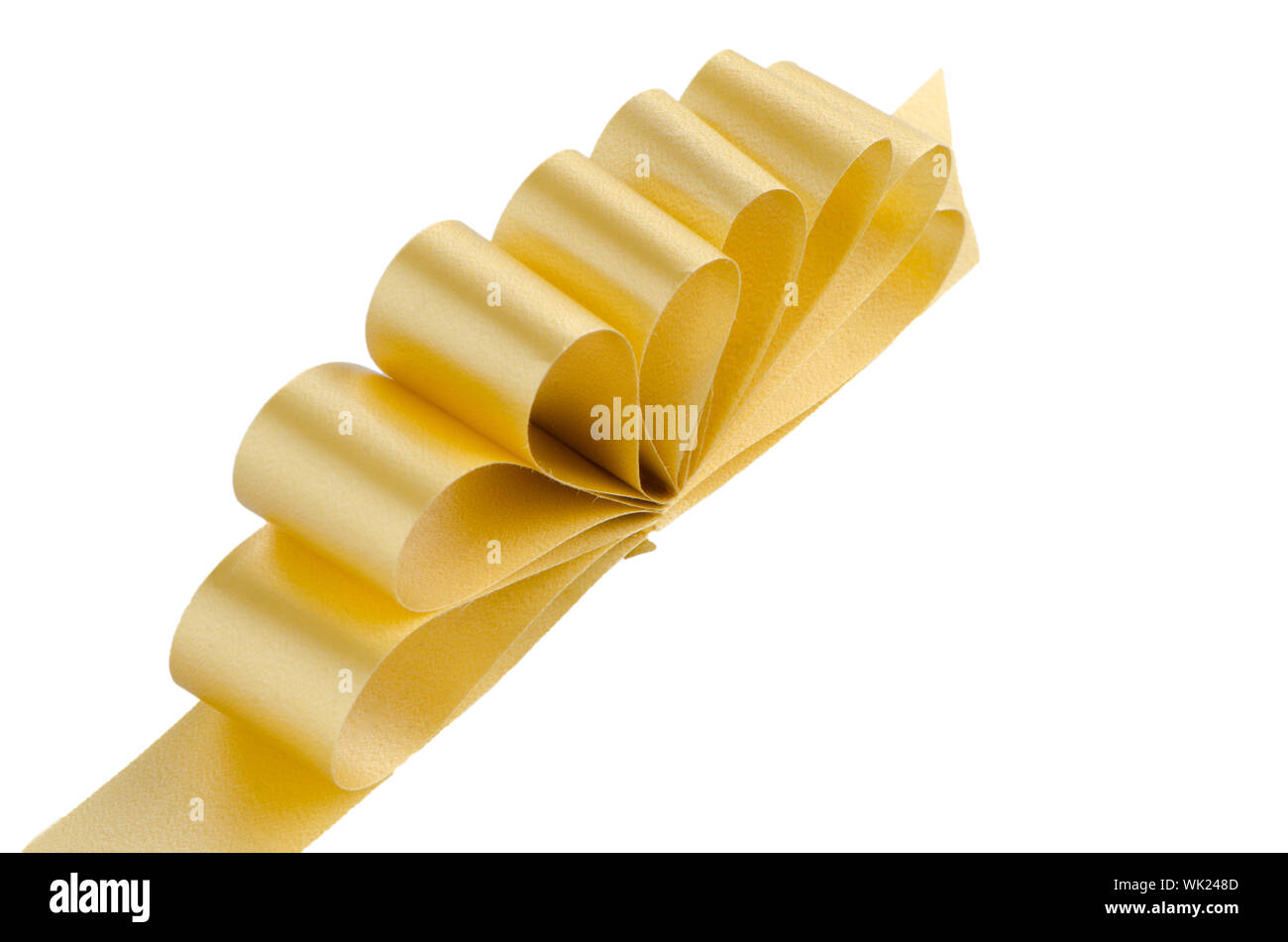 Yellow gift bow isolated on white background Stock Photo - Alamy