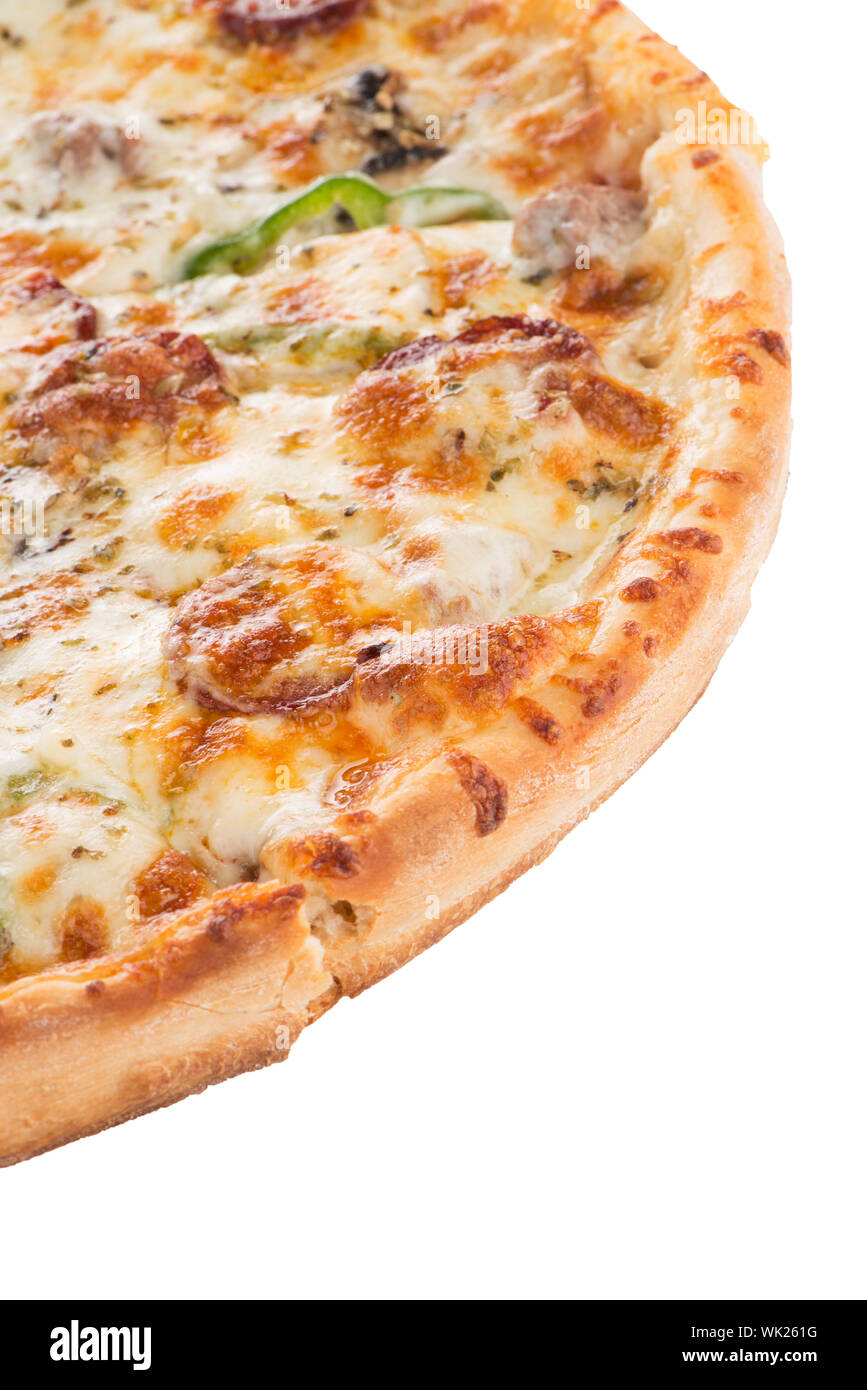 Italian pizza isolated over white background Stock Photo - Alamy