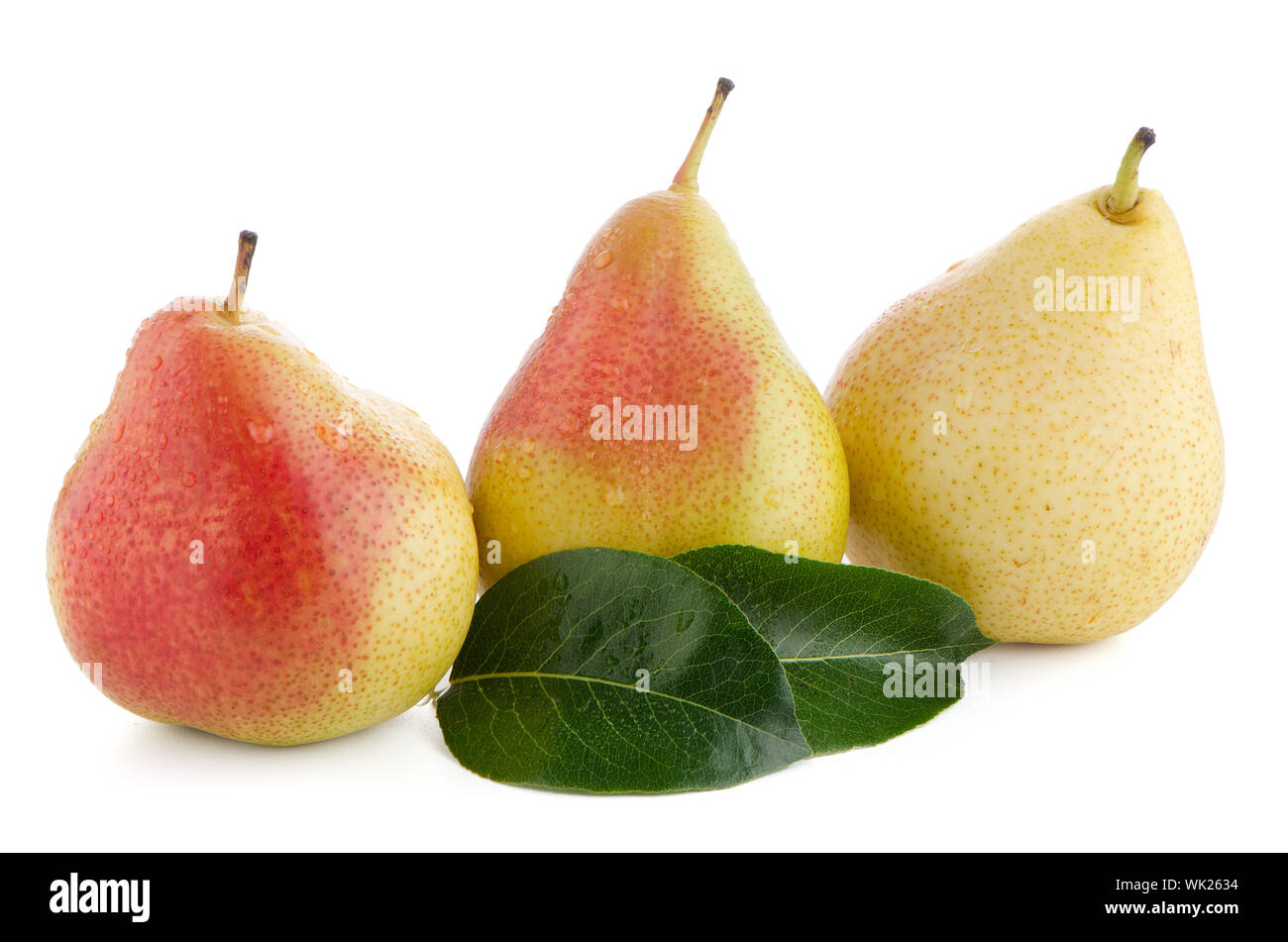 Three ripe pears isolated on white background Stock Photo - Alamy