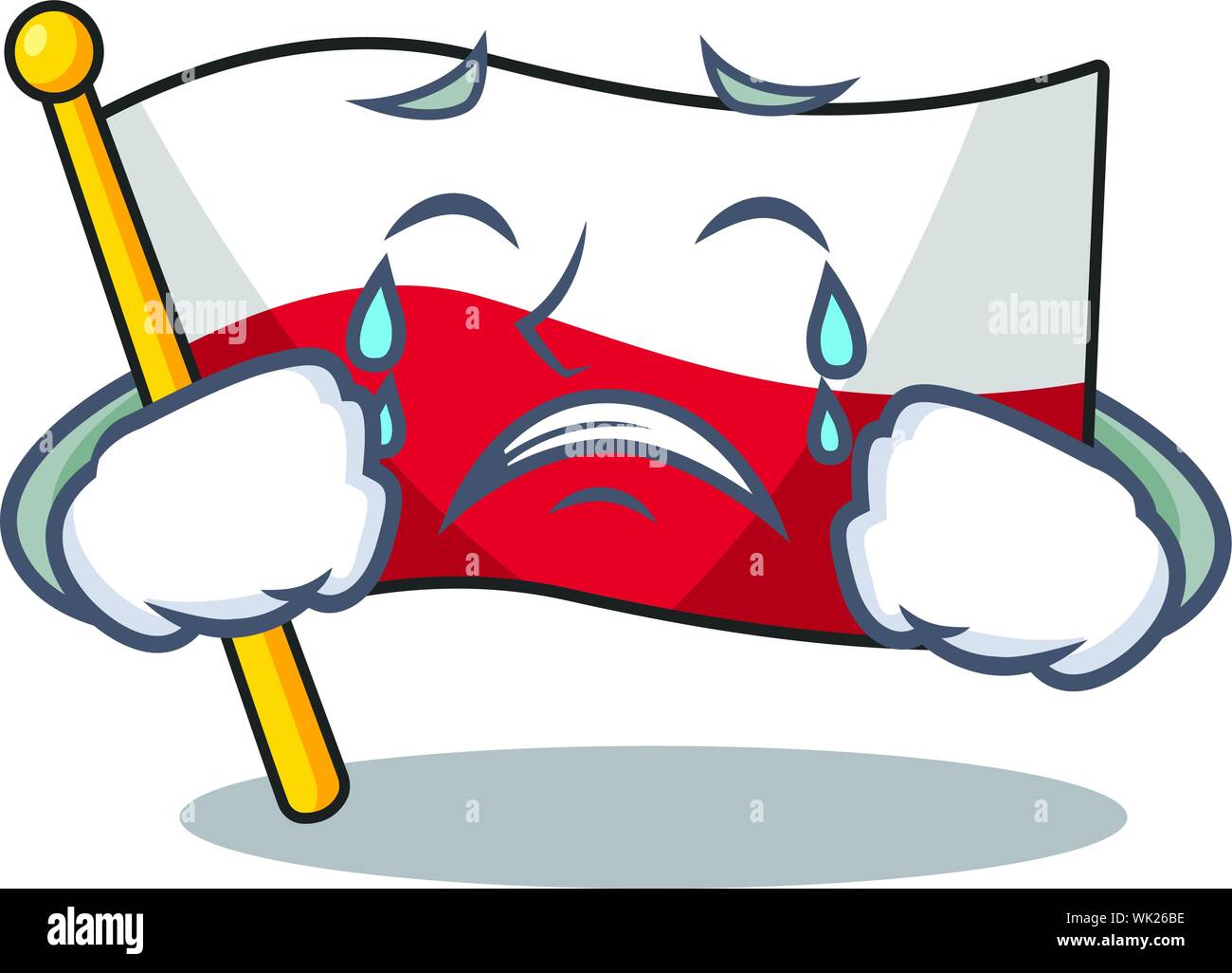 Crying flag poland hoisted isolated the character Stock Vector Image ...