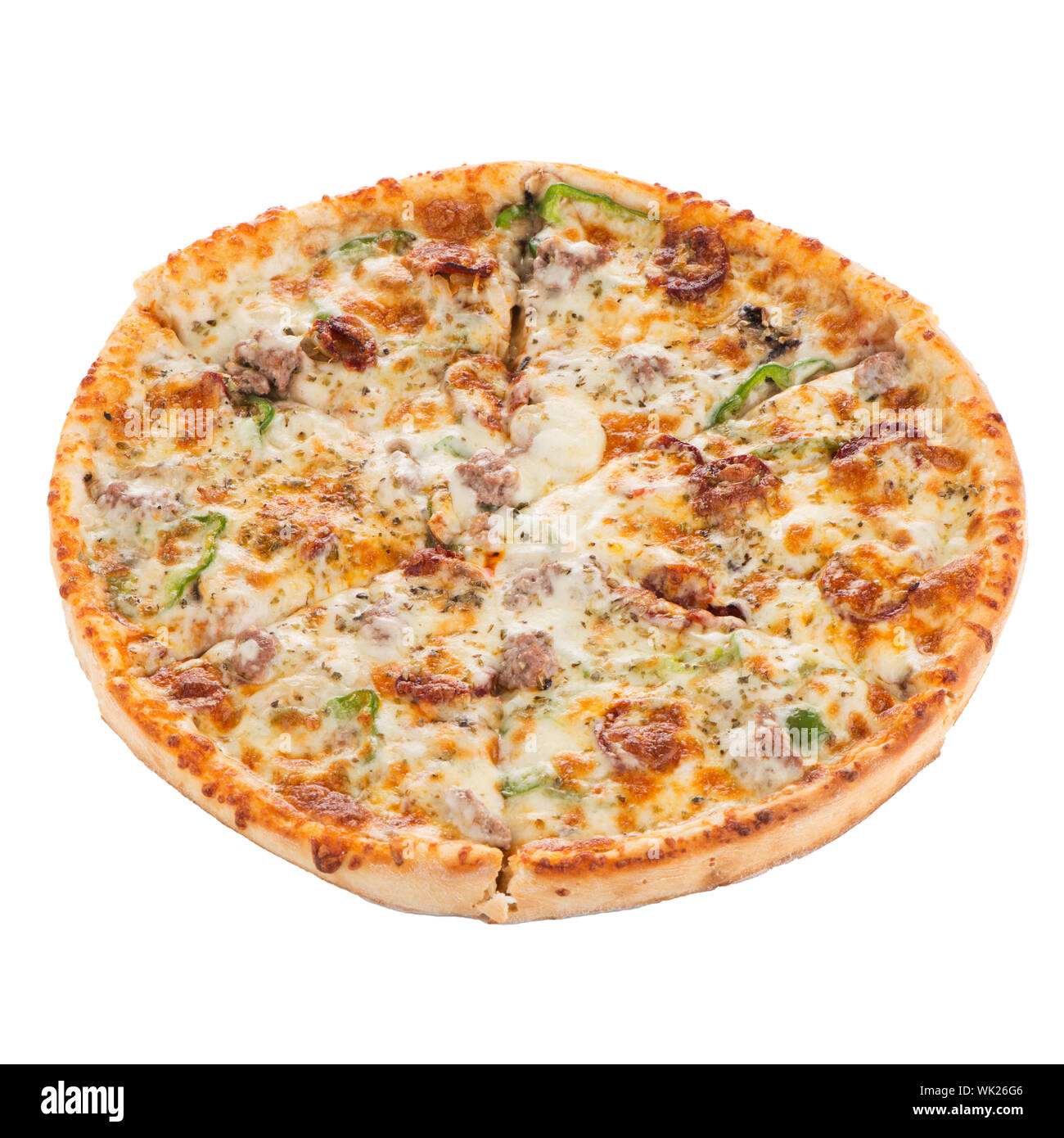 Italian pizza isolated over white background Stock Photo - Alamy