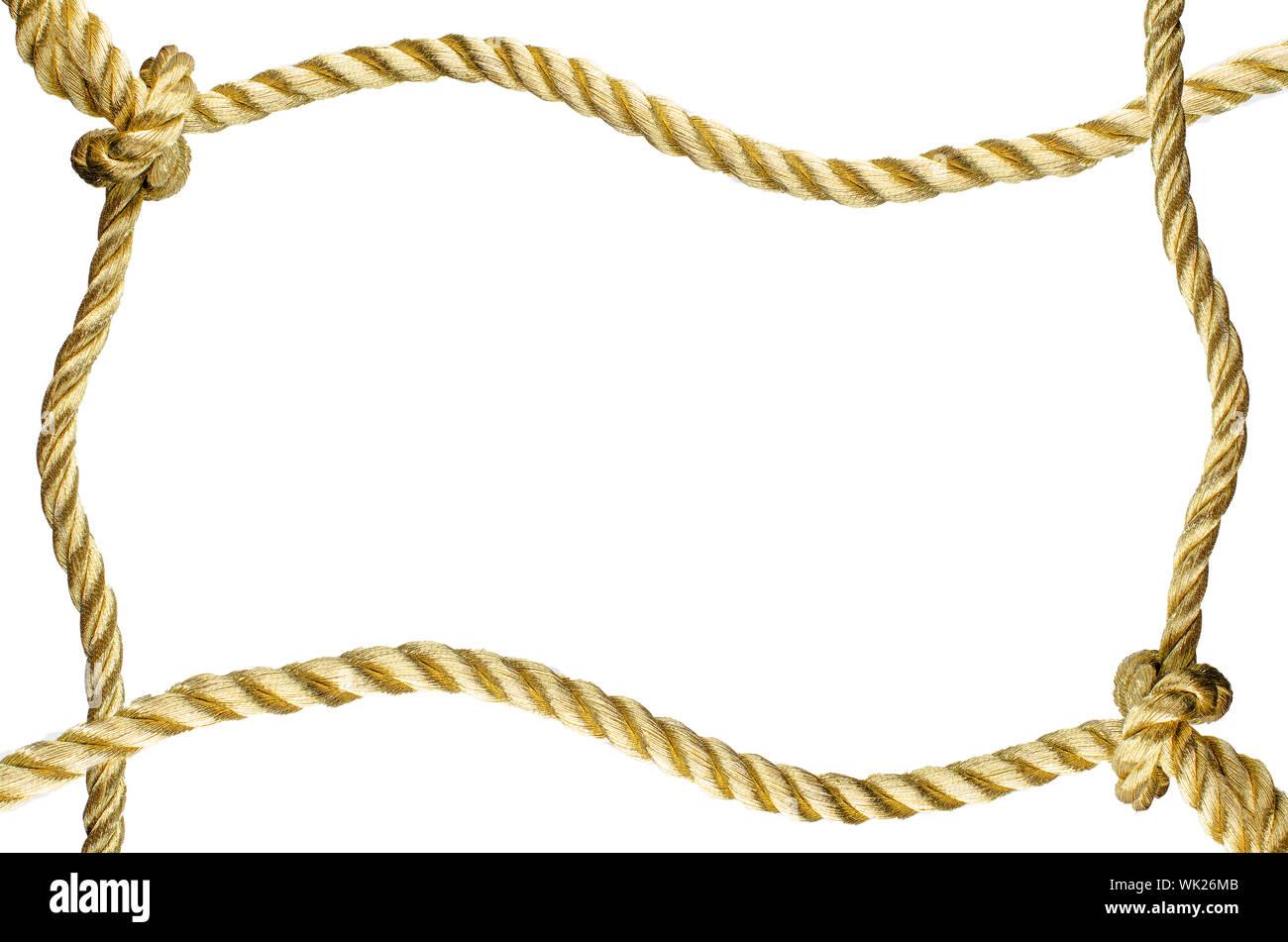 Decorative frame from a golden rope isolated on white background Stock ...