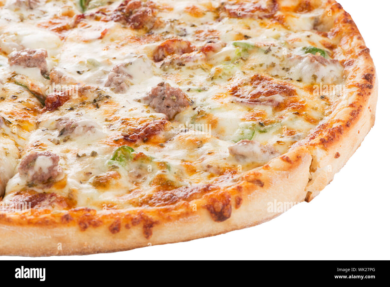 Italian pizza isolated over white background Stock Photo - Alamy