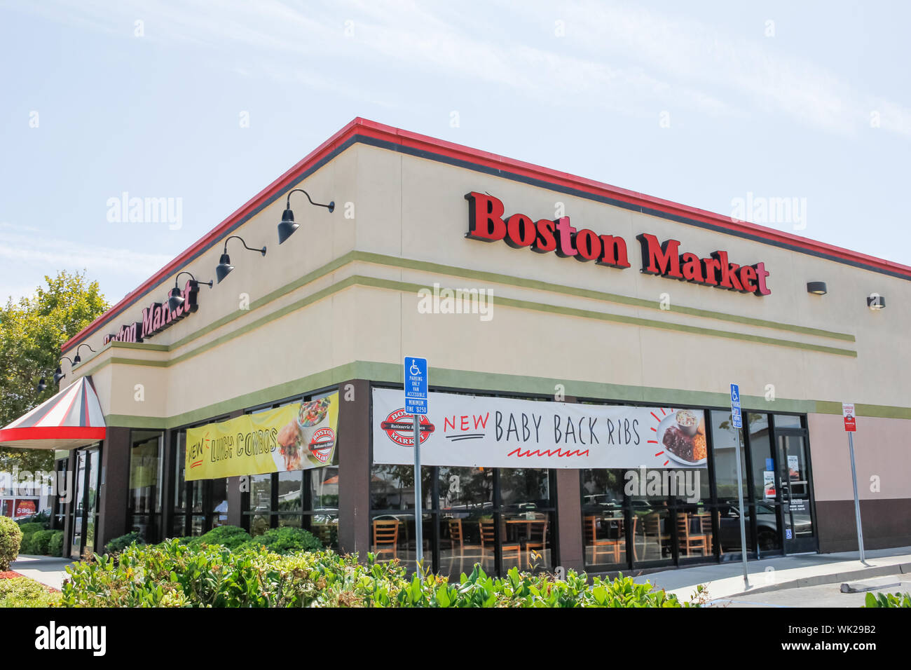 A store front sign for the fast food restaurant chain known as Boston ...