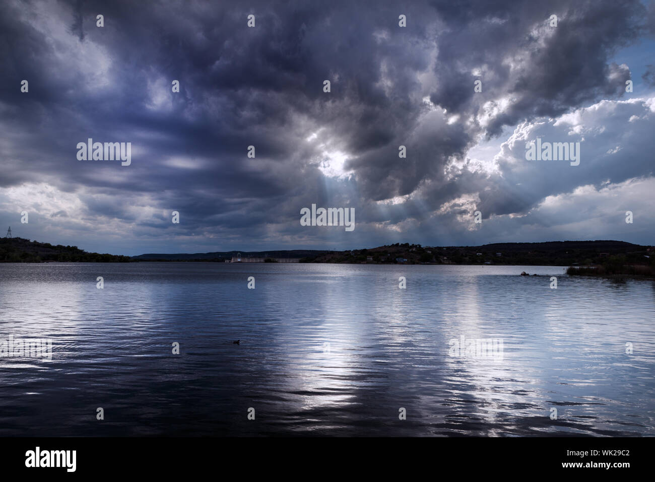 Interesting clouds over Inks Lake, an inlet of the Colorado River in ...