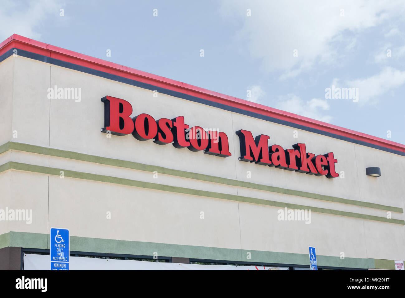 A store front sign for the fast food restaurant chain known as Boston ...