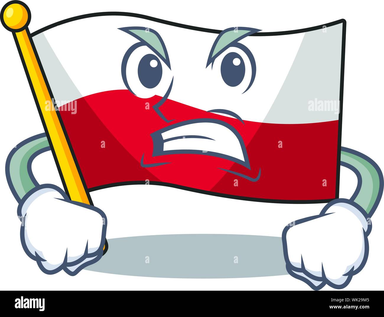 Angry flag poland hoisted isolated the character Stock Vector Image ...