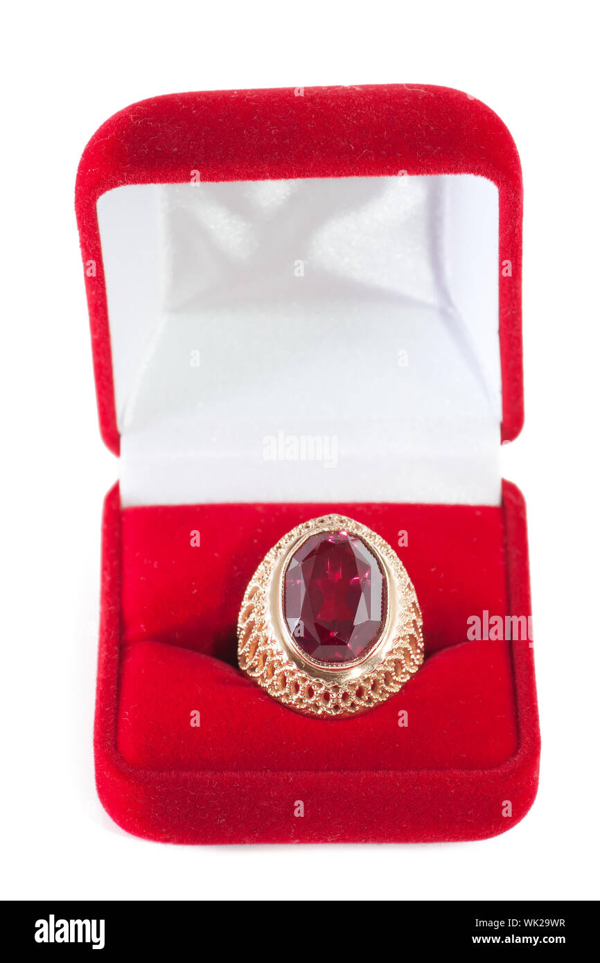 Ring red stones isolated Cut Out Stock Images & Pictures - Alamy