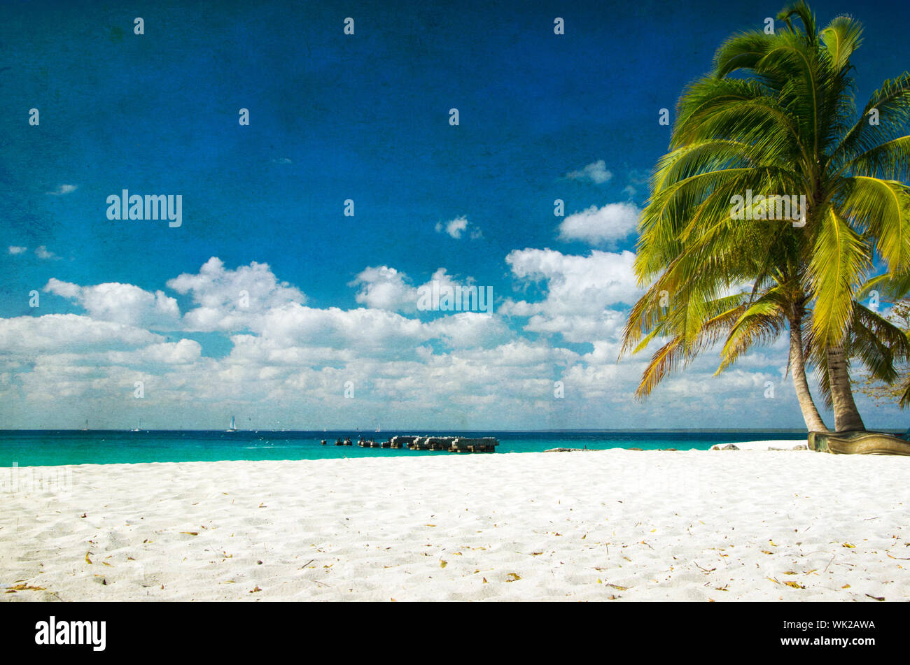 grunge image of tropical beach Stock Photo - Alamy