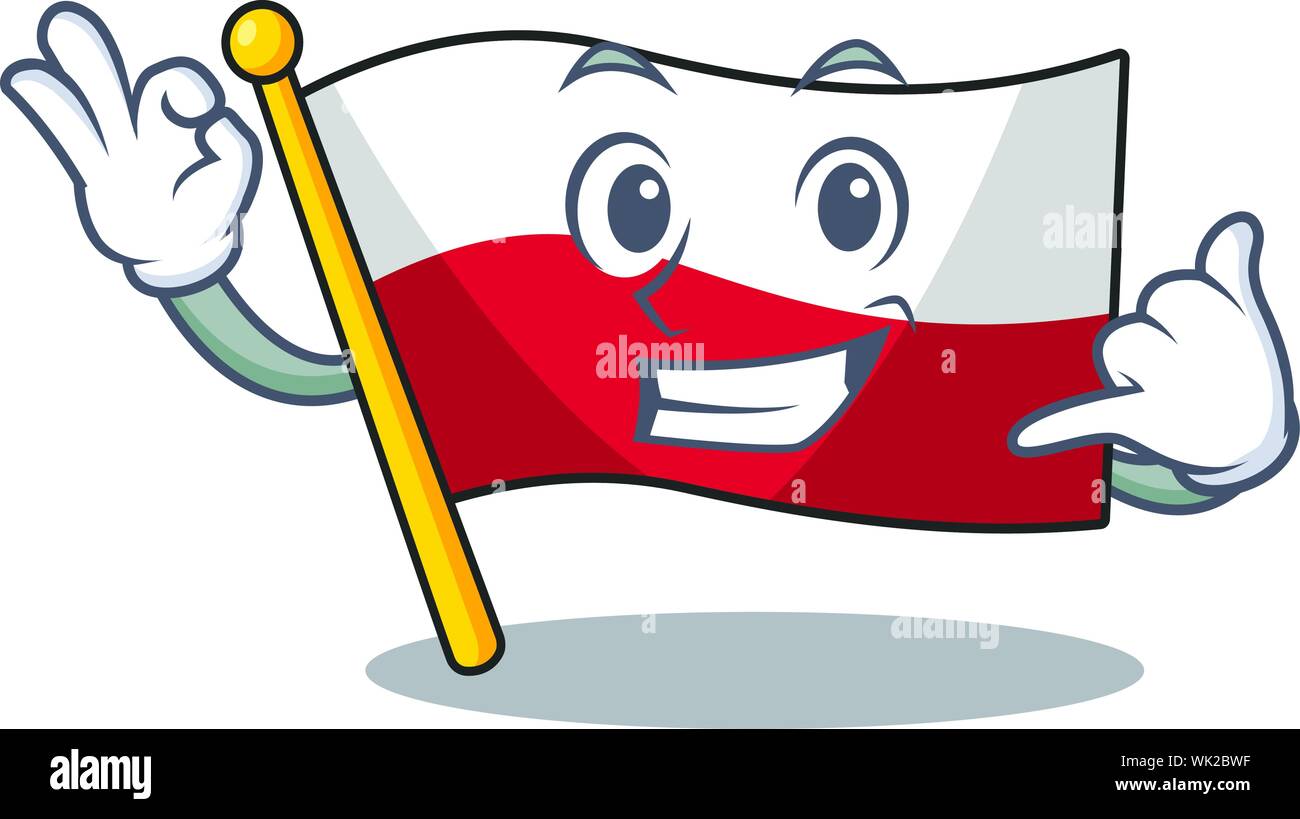 Call me flag poland in the cartoon shape Stock Vector Image & Art - Alamy