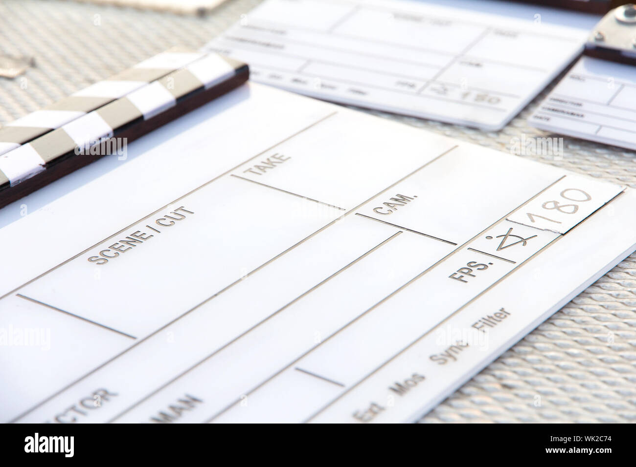 Film Slate on set Stock Photo - Alamy