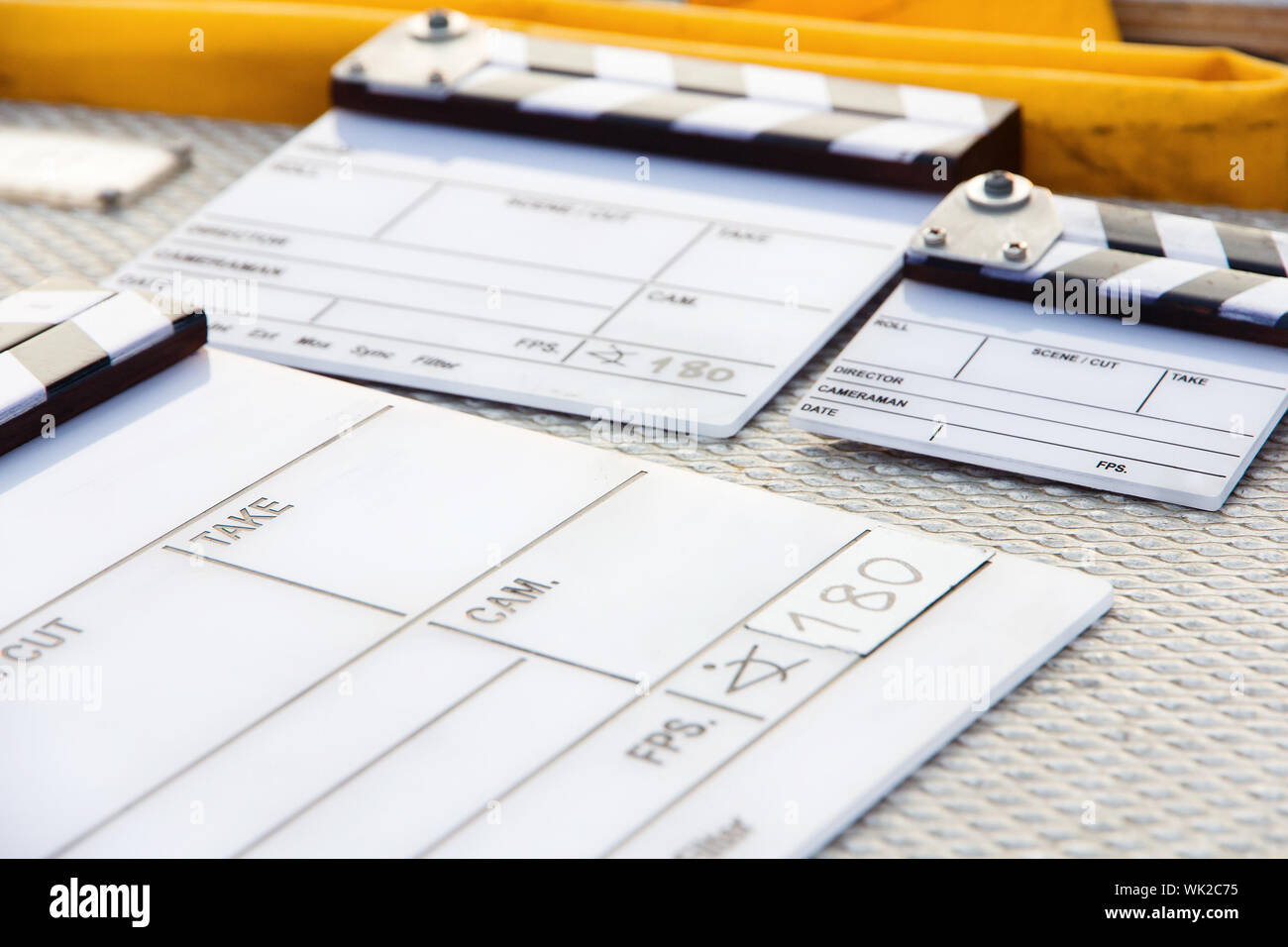Film Slate on set Stock Photo - Alamy