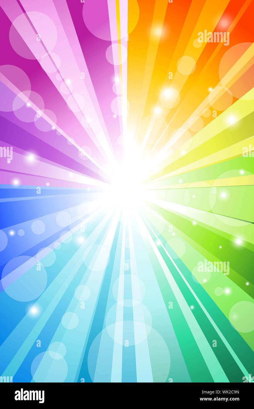 illustration of colorful sunburst background Stock Photo - Alamy