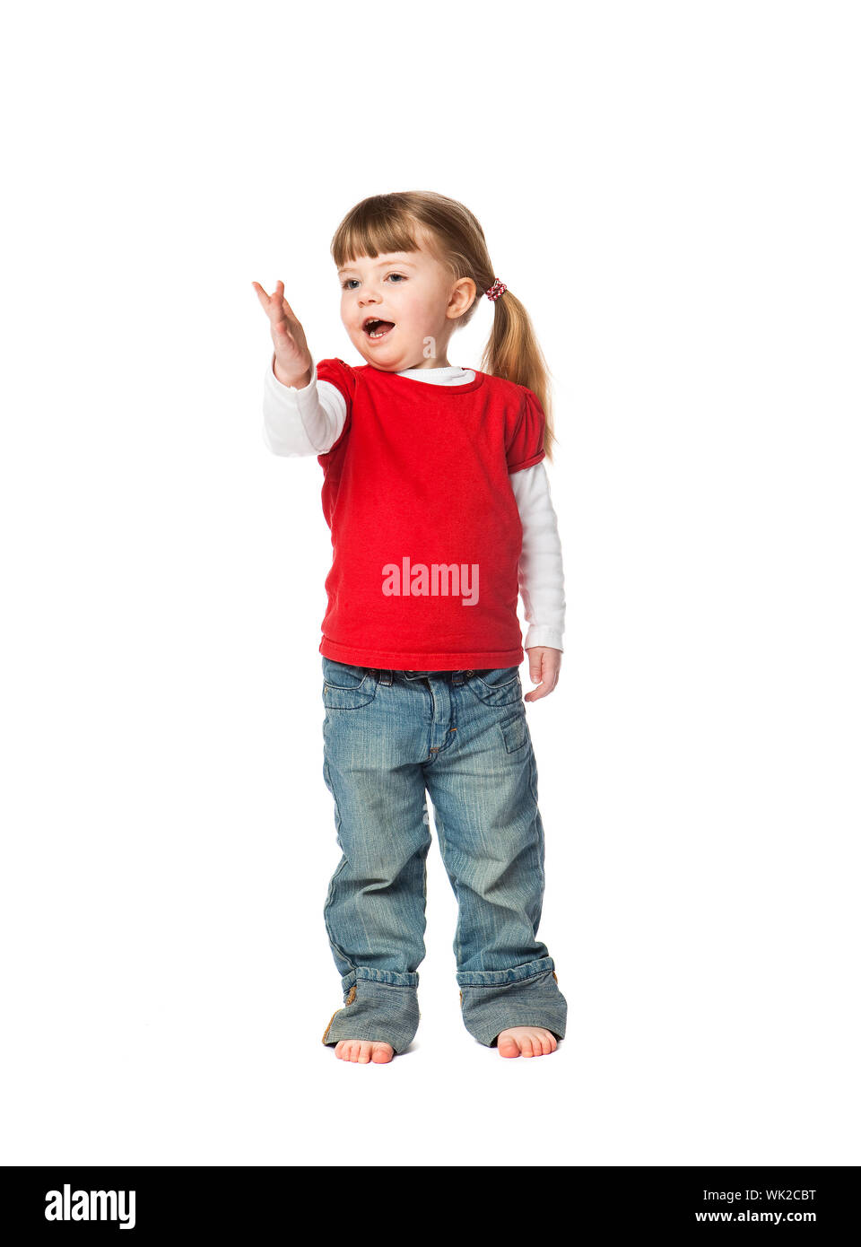 Two years old Girl isolated on white background Stock Photo - Alamy