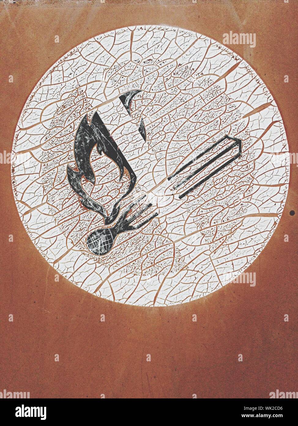 Warning Sign On Wall Stock Photo - Alamy