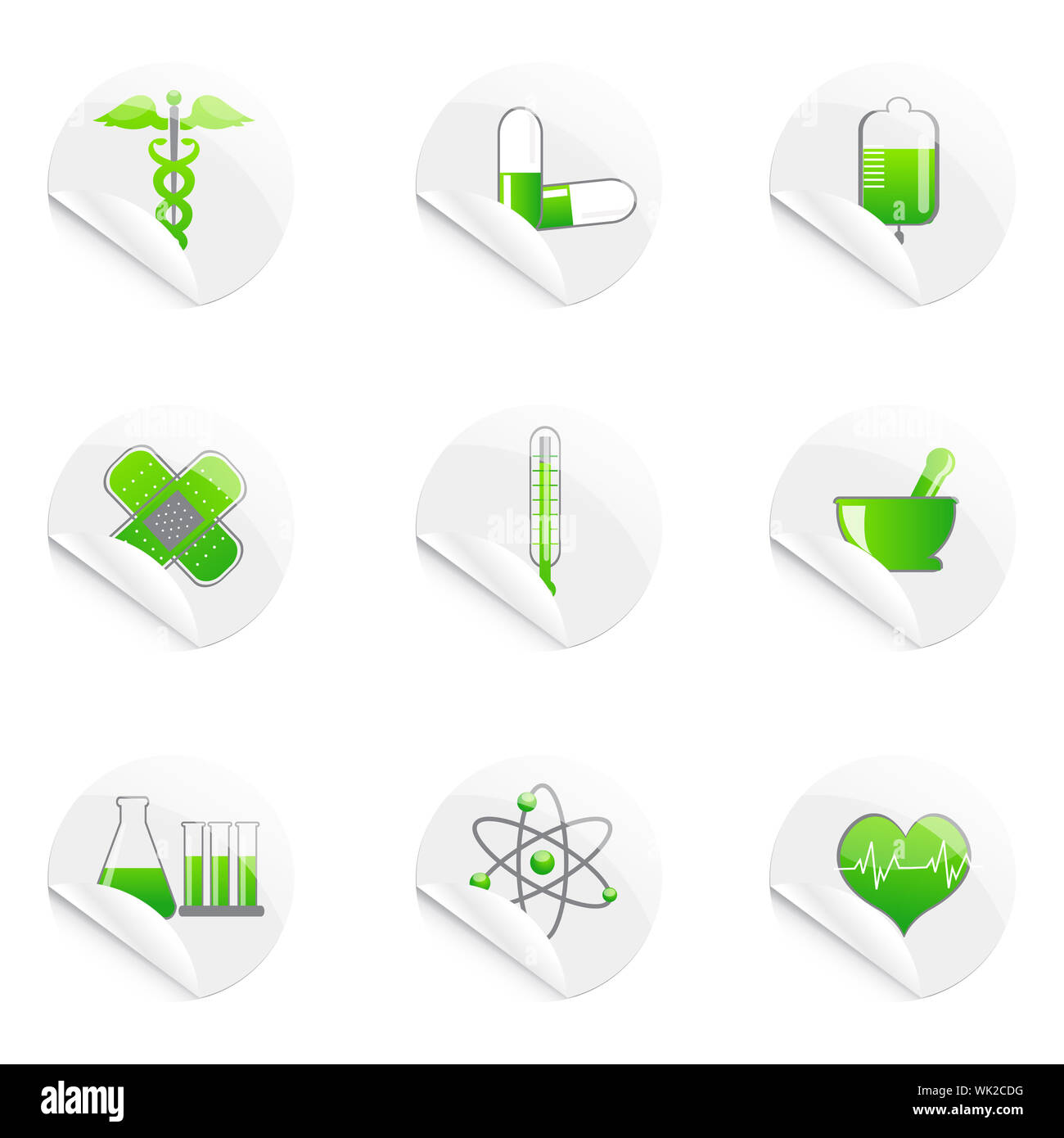 illustration of set of medical icon on sticker Stock Photo - Alamy