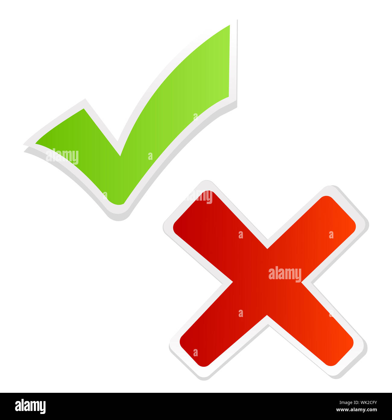 Green Tick Mark And Red Cross Stock Illustration Check Mark Icons Of
