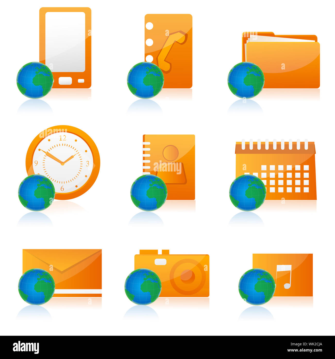 illustration of set of different office icon Stock Photo - Alamy