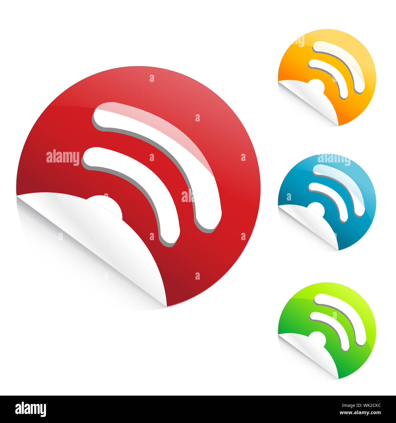 illustration of set of colorful rss icon Stock Photo - Alamy