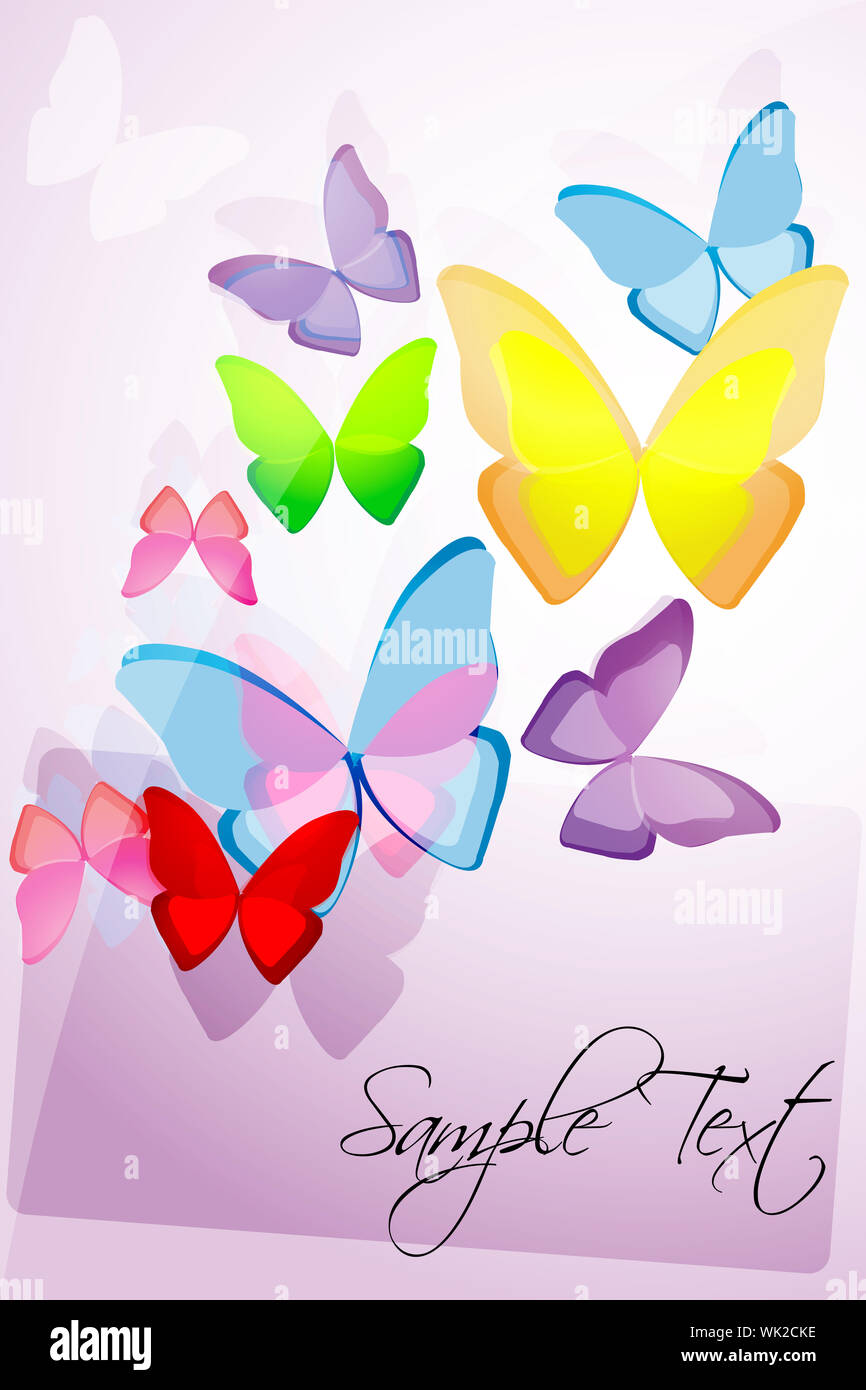 Illustration garden many butterflies hi-res stock photography and ...