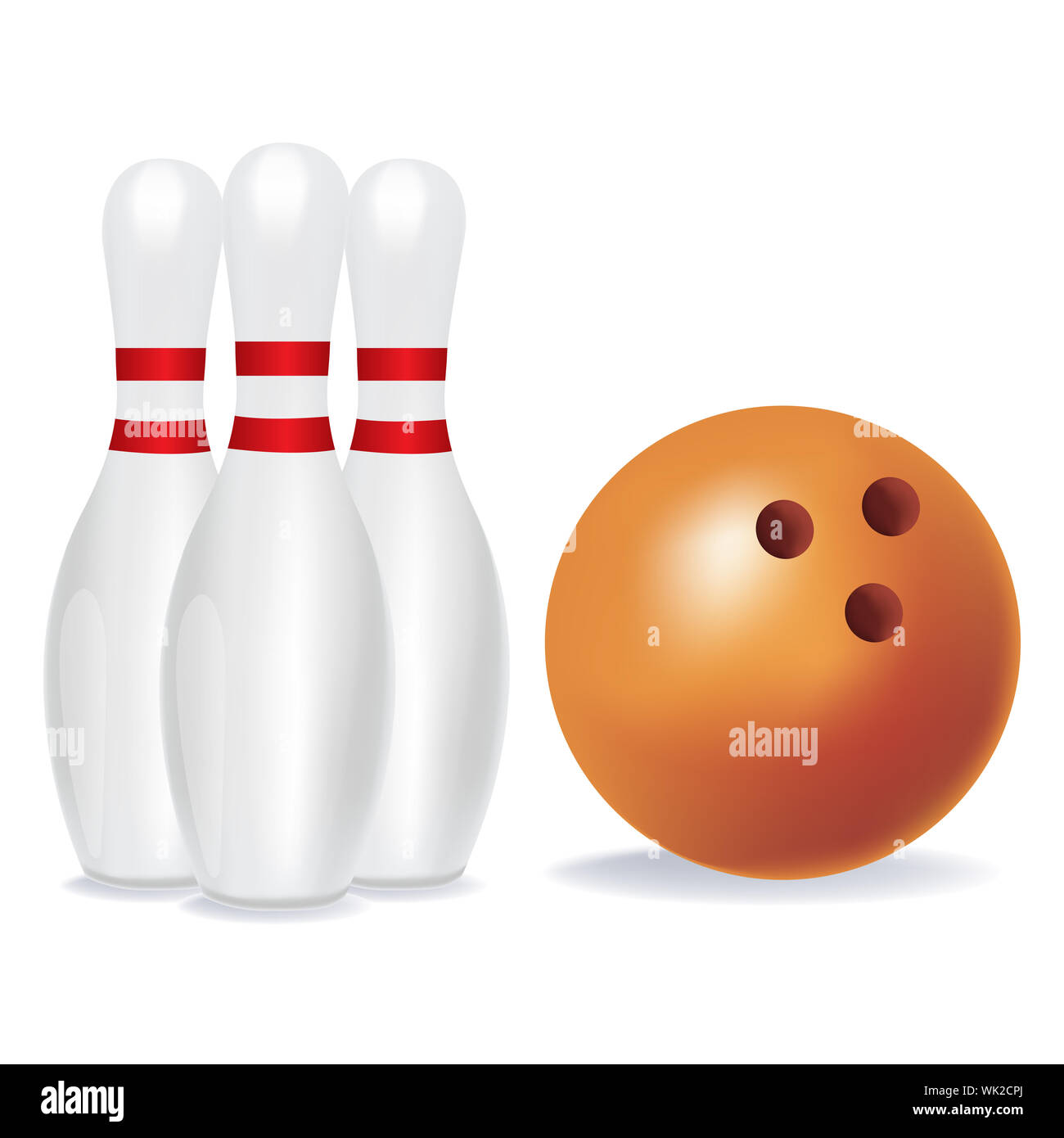 illustration of bowling vector with bowling pins Stock Photo - Alamy