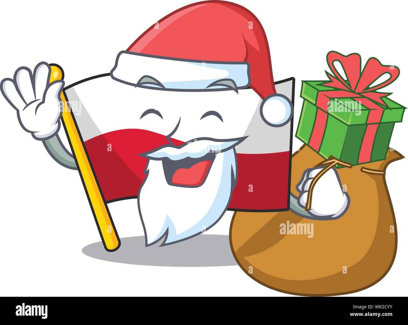 Santa with candy flag poland in the cartoon shape Stock Vector Image ...