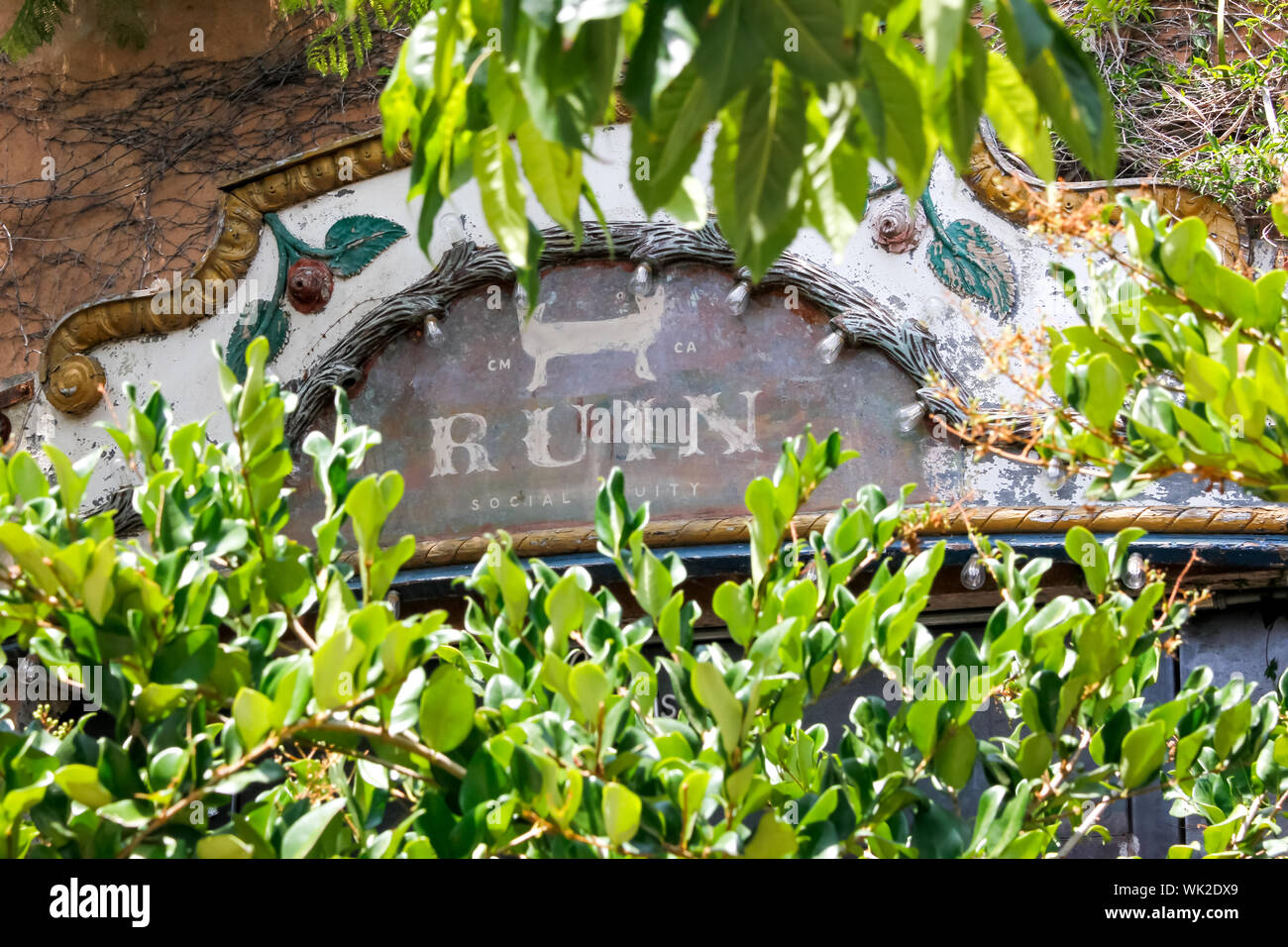 A store front sign for the bar known as Ruin Bar, located at The Lab ...