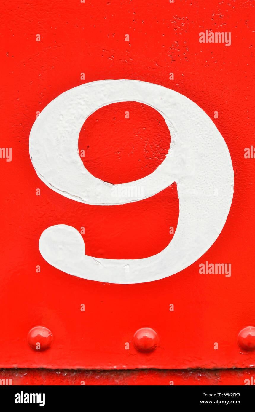 Red number 9 hi-res stock photography and images - Alamy