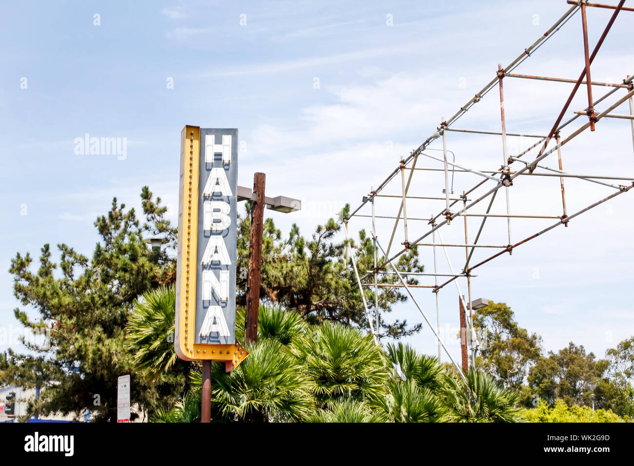 A store front sign for the upscale Cuban restaurant known as Habana ...