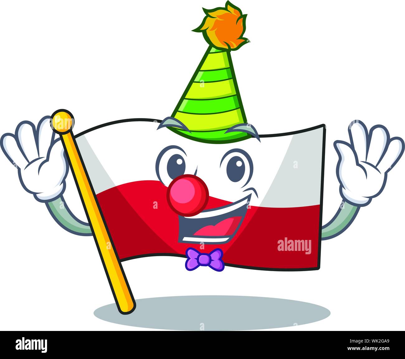 Clown flag poland in the cartoon shape Stock Vector Image & Art - Alamy